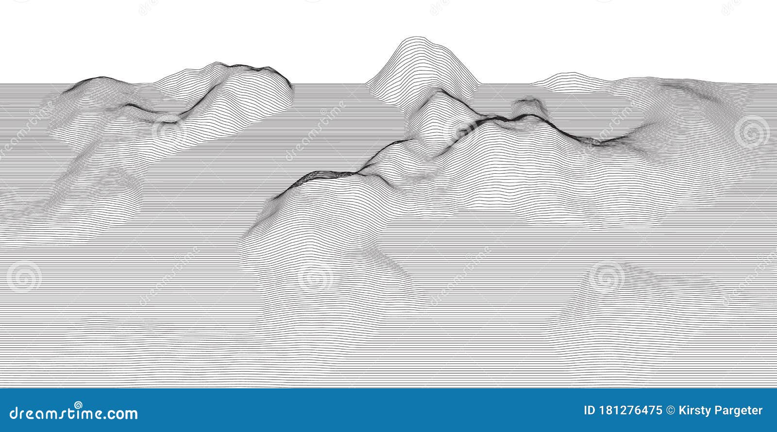Abstract Techno Landscape with Wireframe Design 1504 Stock Vector ...
