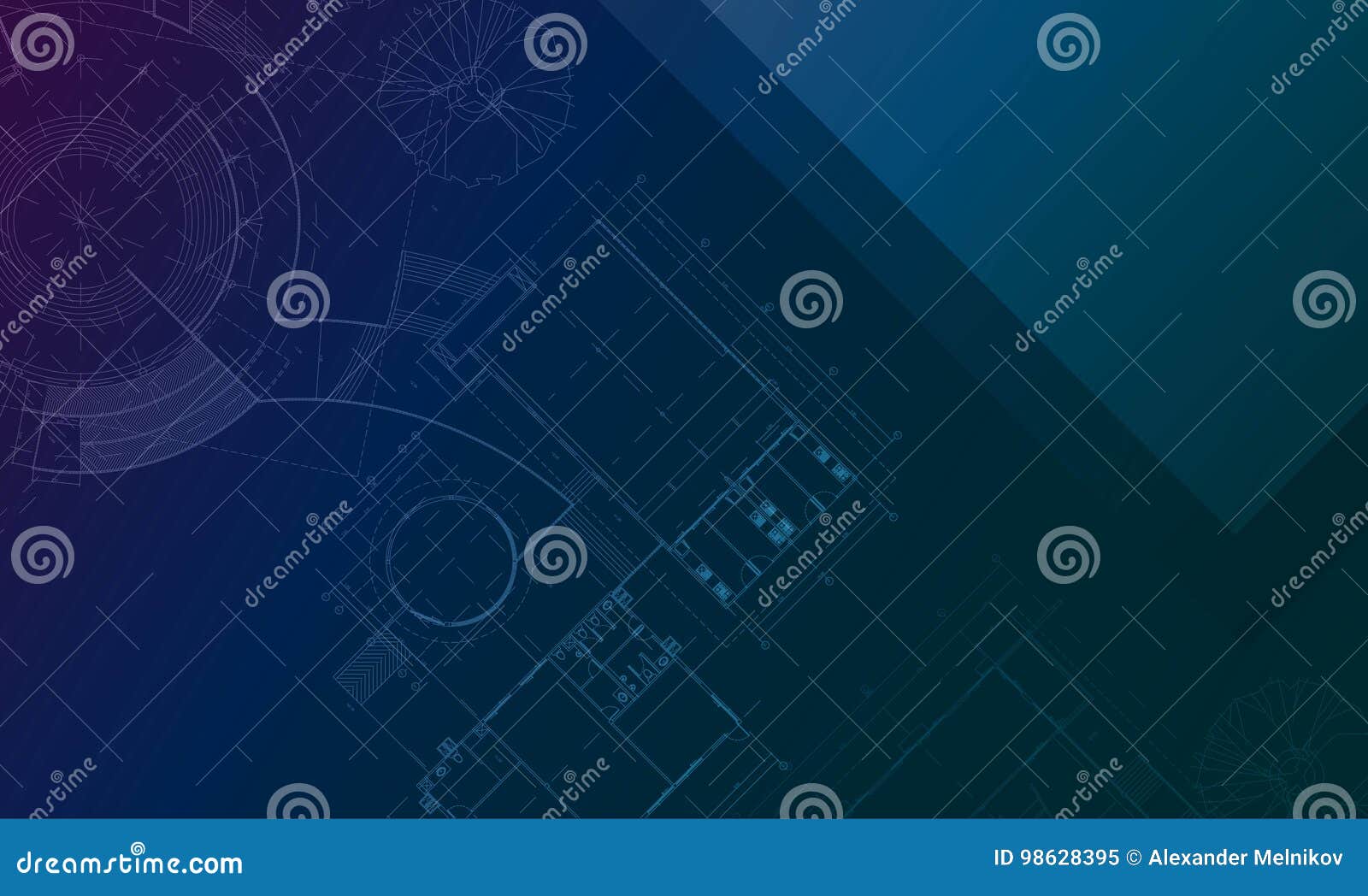Abstract Technological Background from Blueprints Stock Vector ...