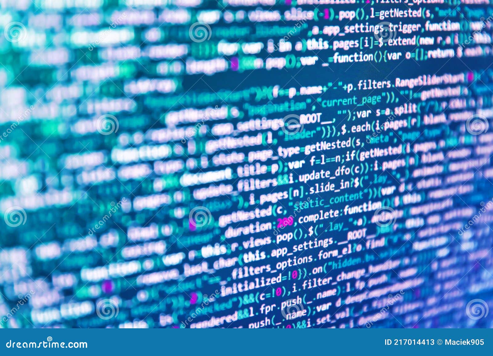 Abstract Technological Background With Digits And Lines Computer Script Coding Source Code On