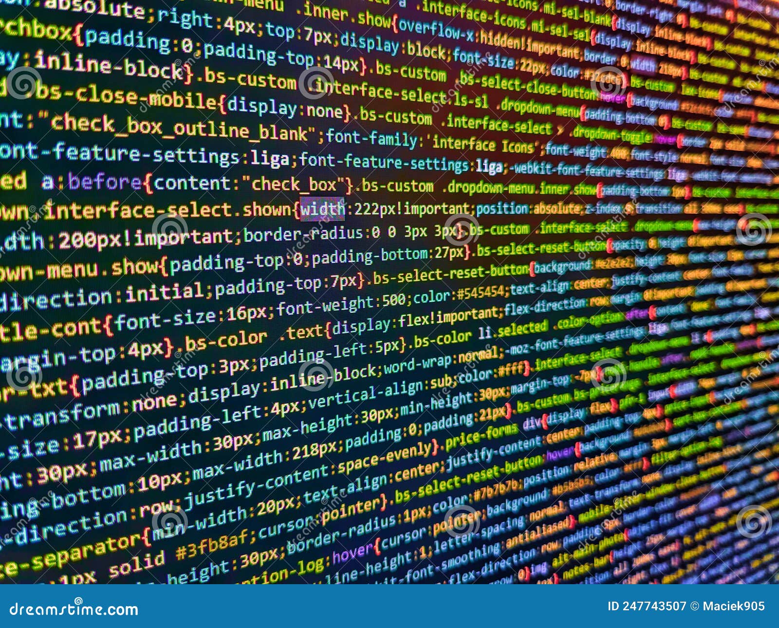 Abstract Technological Background with Digits and Lines. Letters, Chars ...