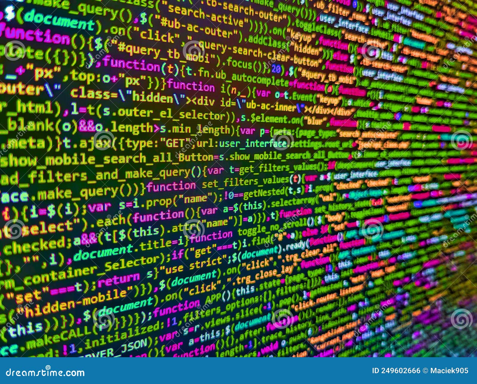 Abstract Technological Background With Digits And Lines Web Developer Programmer Monitor Screen