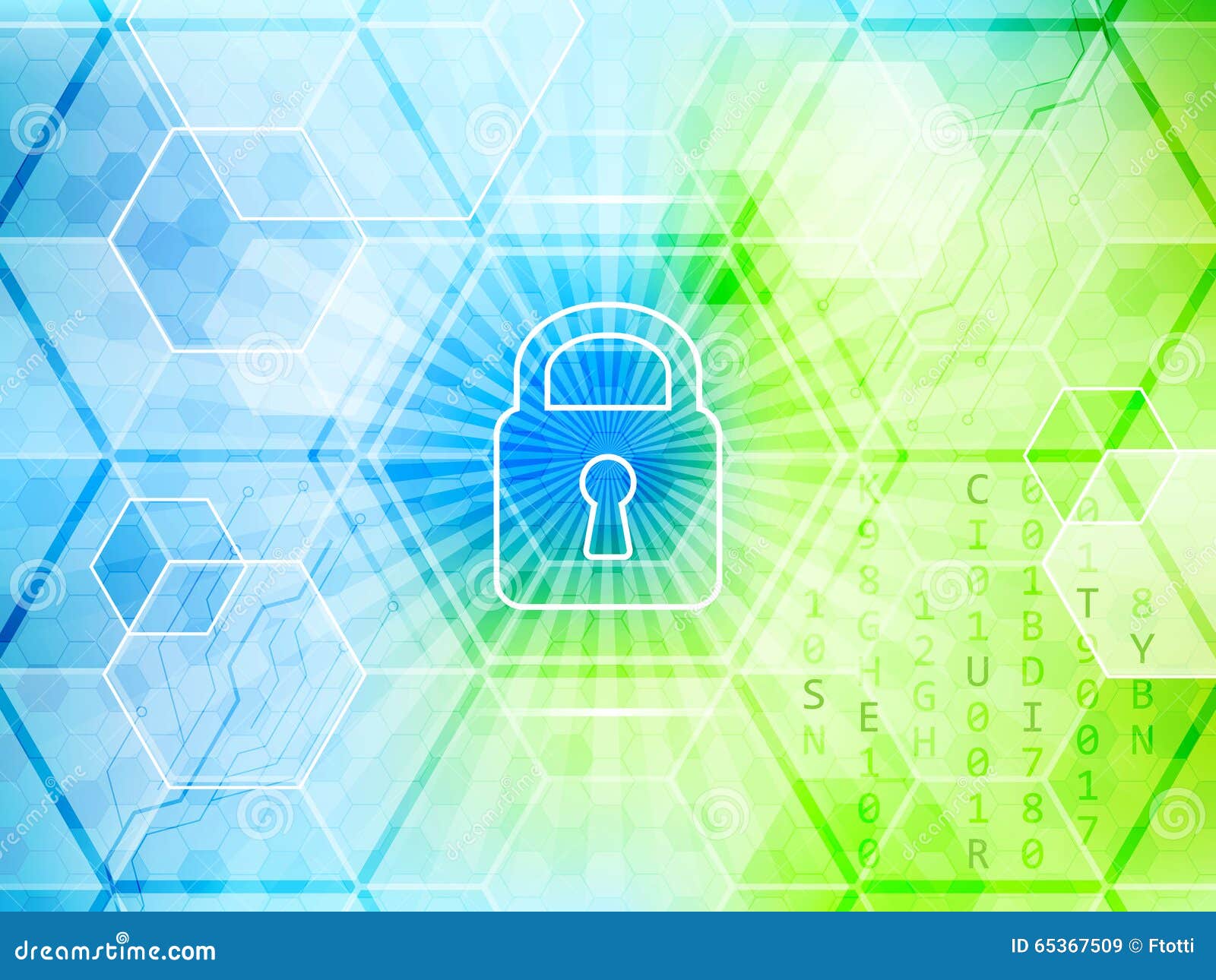 Abstract Technological Background with Global Security Concept. Lock ...