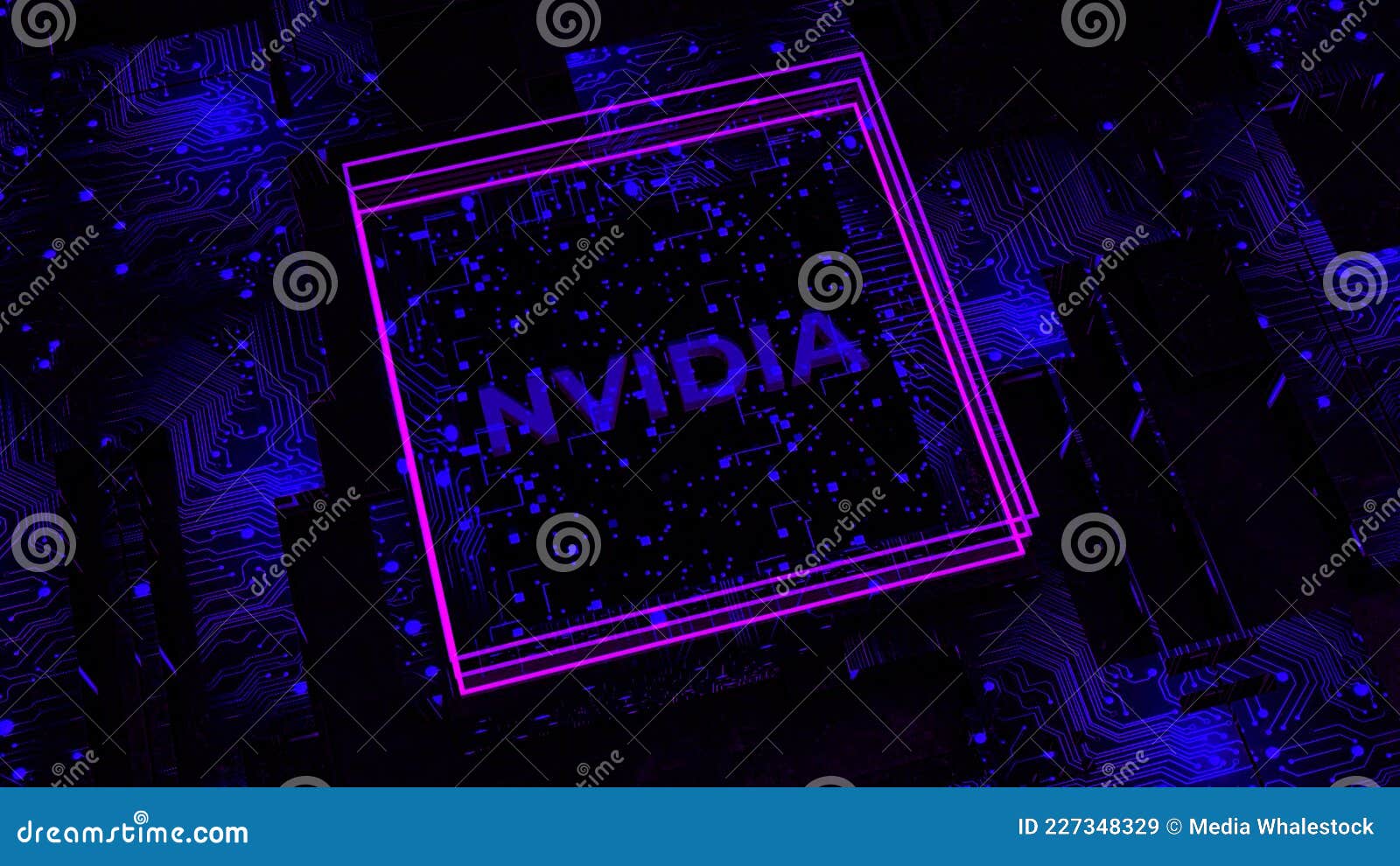 Abstract Technological Background Nvidia Company Logo. Motion. 3D AI ...