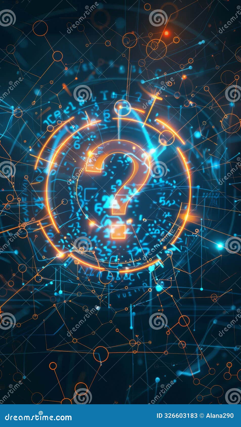 Abstract Technological Background with Question Mark Symbol Stock ...