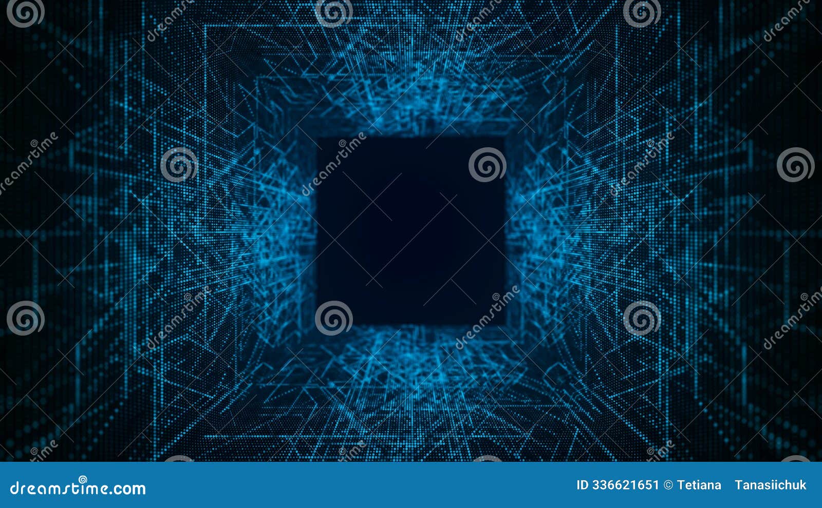 Abstract Technological Background. Sci-fi Flight through High-tech ...