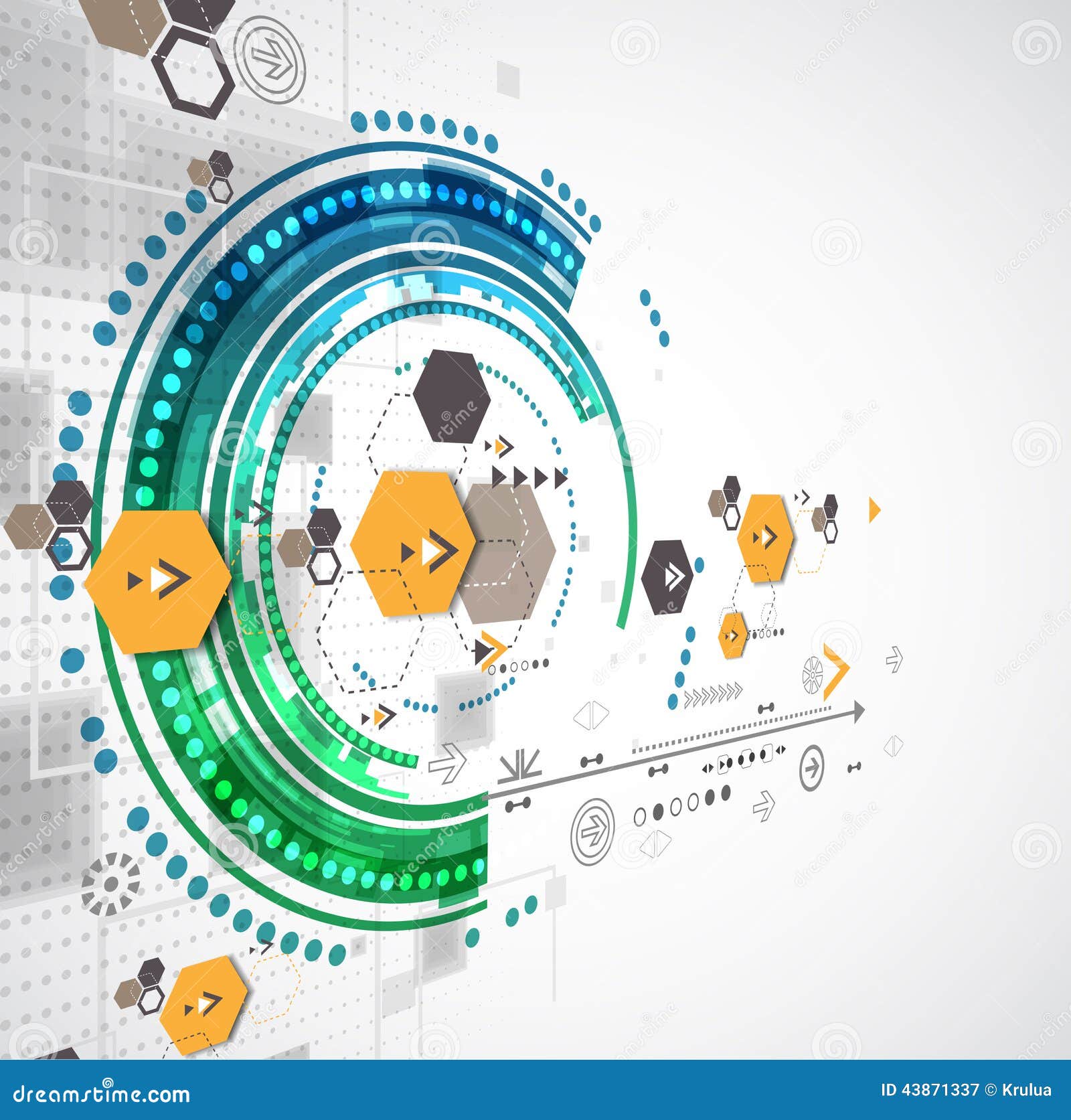 Abstract Technological Background with Various Elements Stock Vector ...