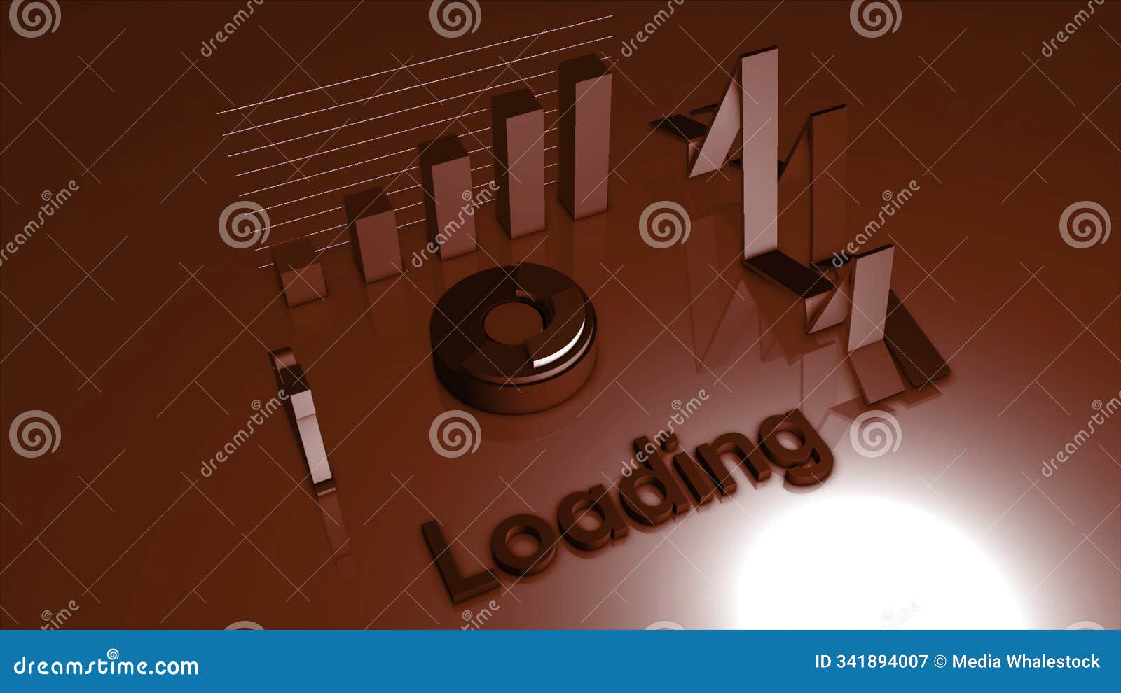 Abstract Technological Background with a Word Loading. Motion. Colorful ...