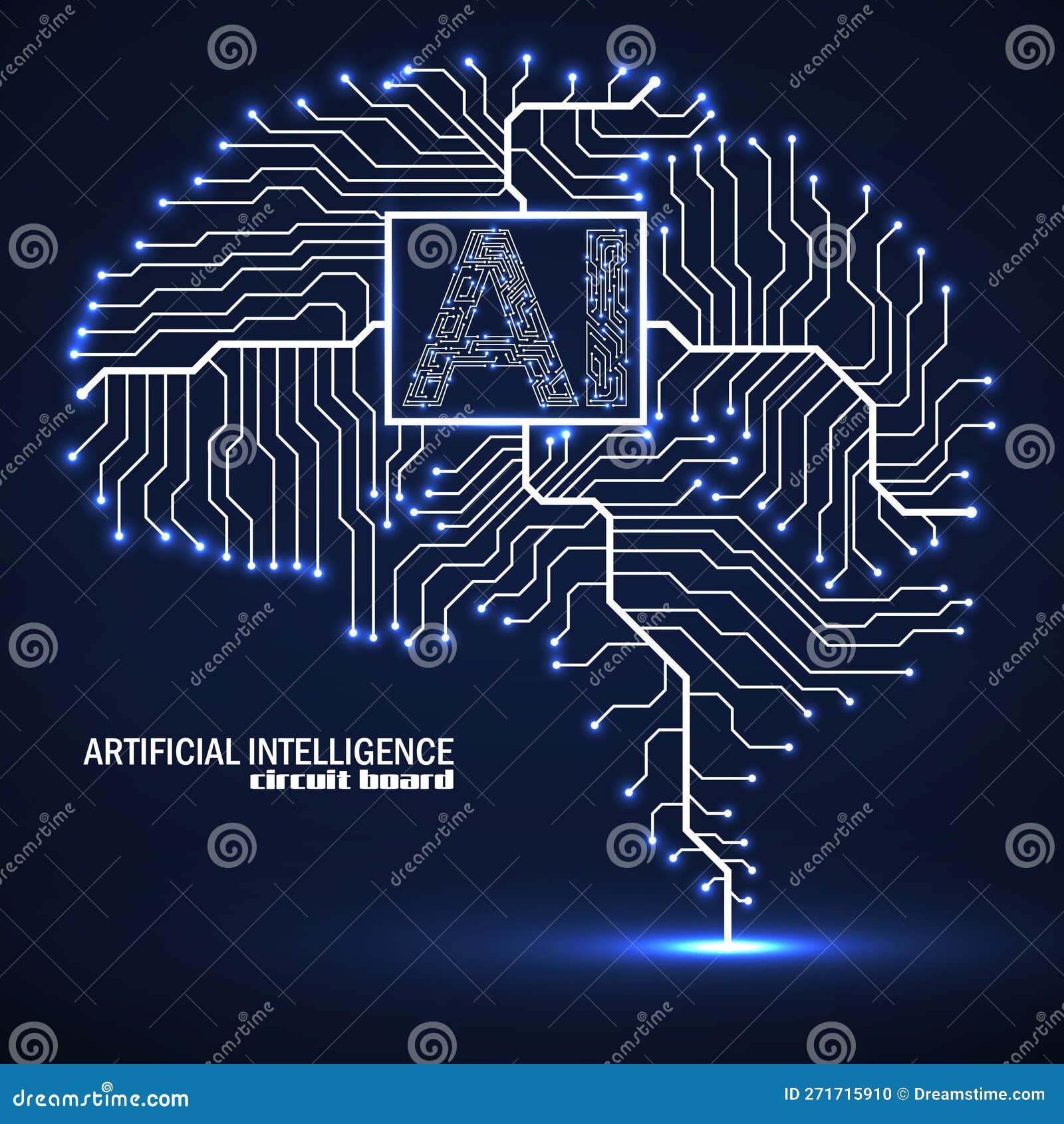 Abstract Technological Brain with Artificial Intelligence. Neon Circuit ... Abstract Technological Brain with Artificial Intelligence. Neon Circuit ...