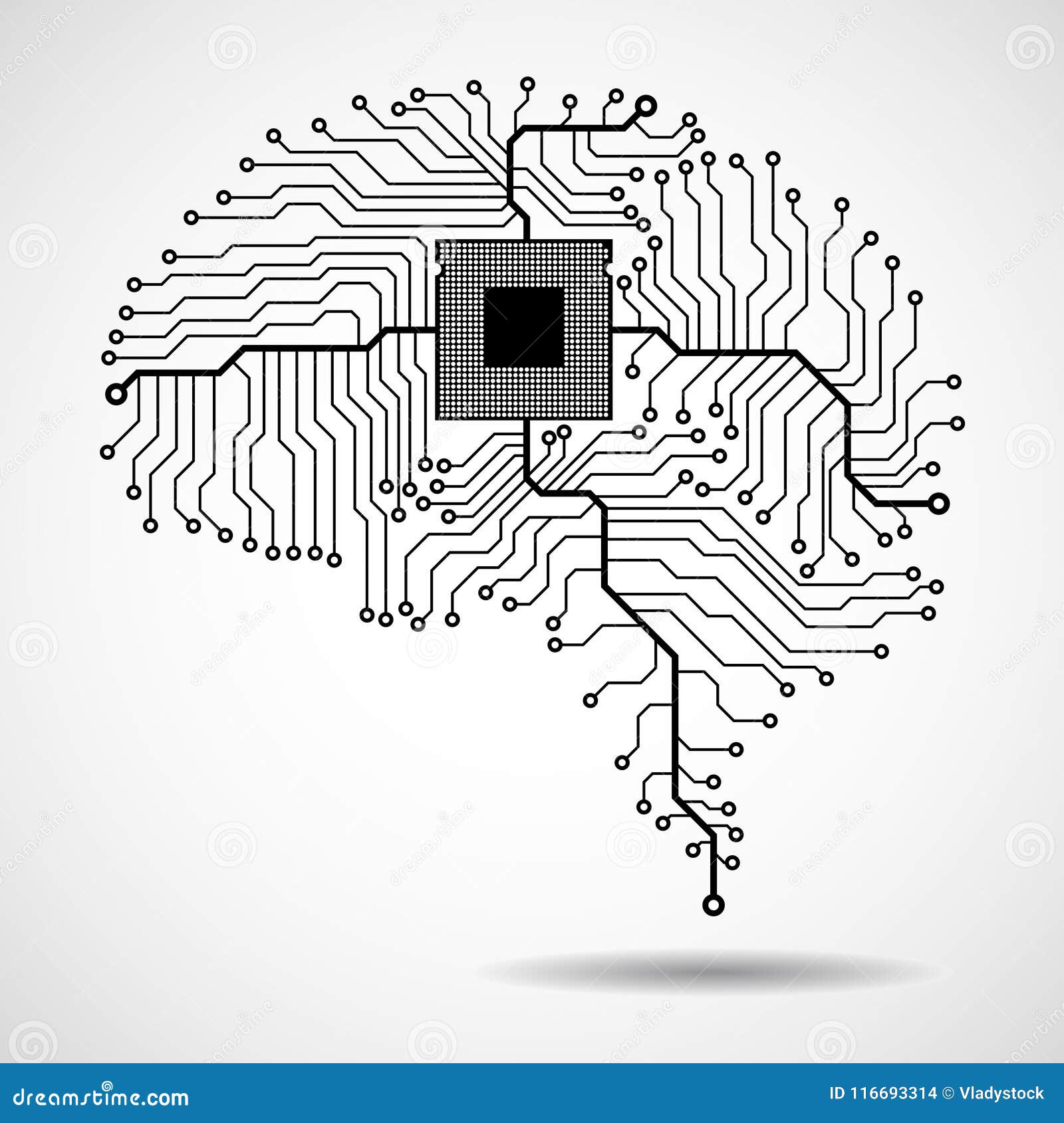 Abstract Technological Brain. Cpu Stock Vector - Illustration of board ... Abstract Technological Brain. Cpu Stock Vector - Illustration of board ...