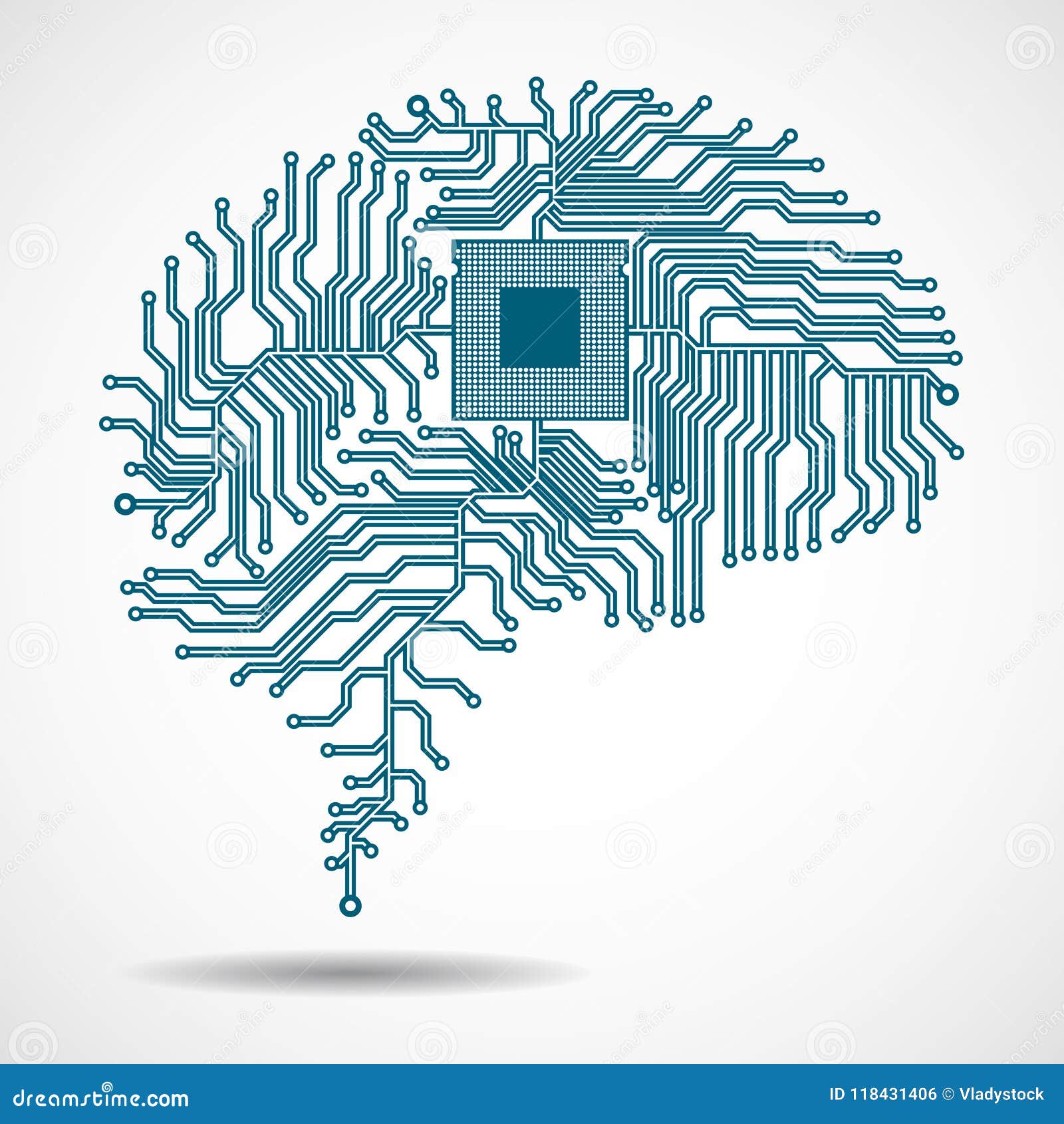Abstract Technological Brain. Cpu Stock Vector - Illustration of ... Abstract Technological Brain. Cpu Stock Vector - Illustration of ...