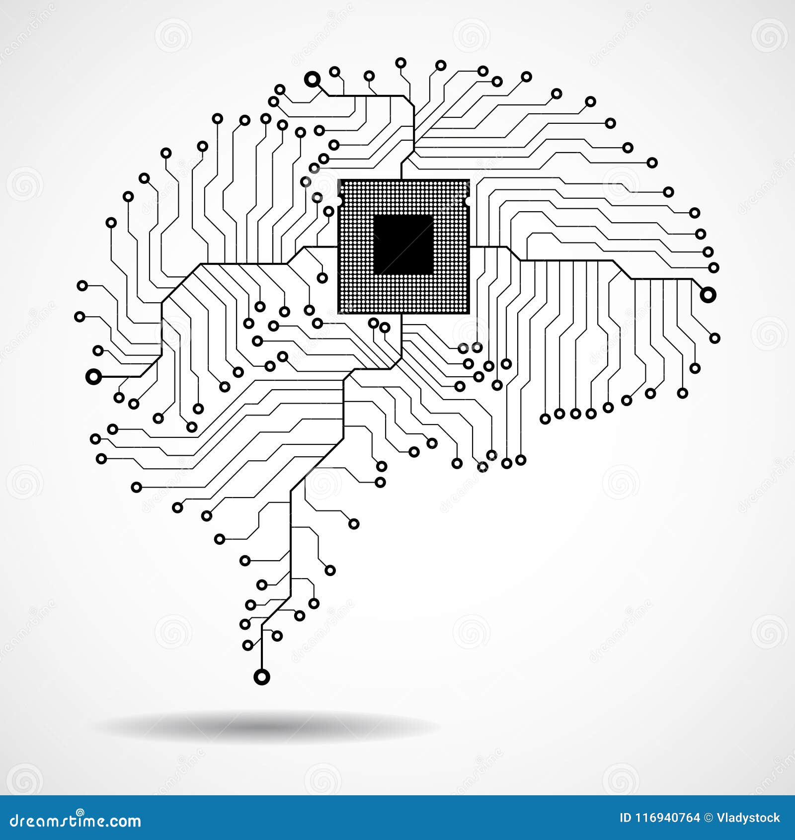 Abstract Technological Brain. Cpu Stock Vector - Illustration of ... Abstract Technological Brain. Cpu Stock Vector - Illustration of ...