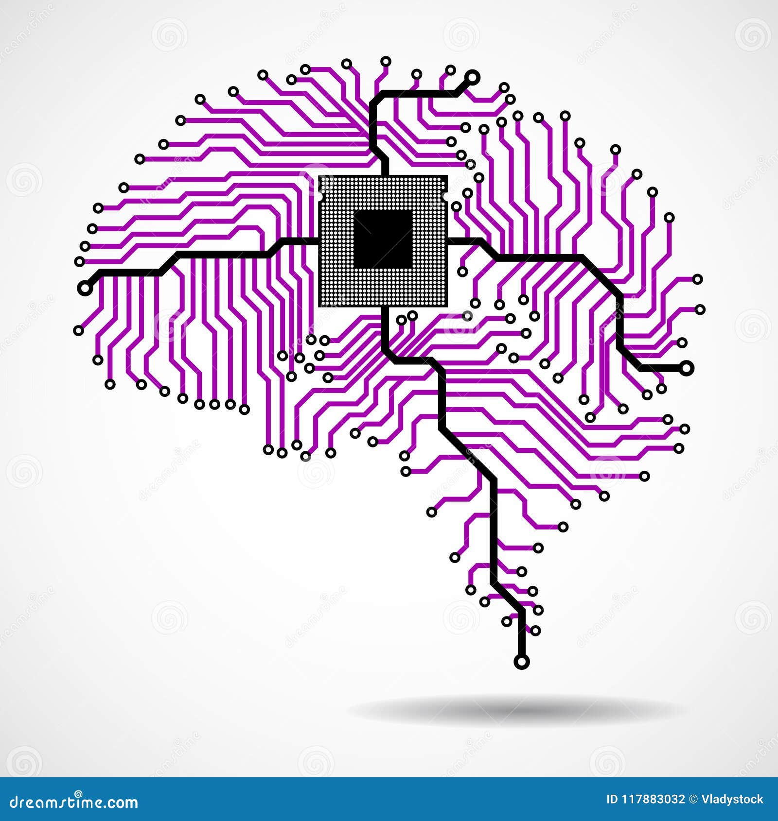 Abstract Technological Brain. Cpu Stock Vector - Illustration of ... Abstract Technological Brain. Cpu Stock Vector - Illustration of ...