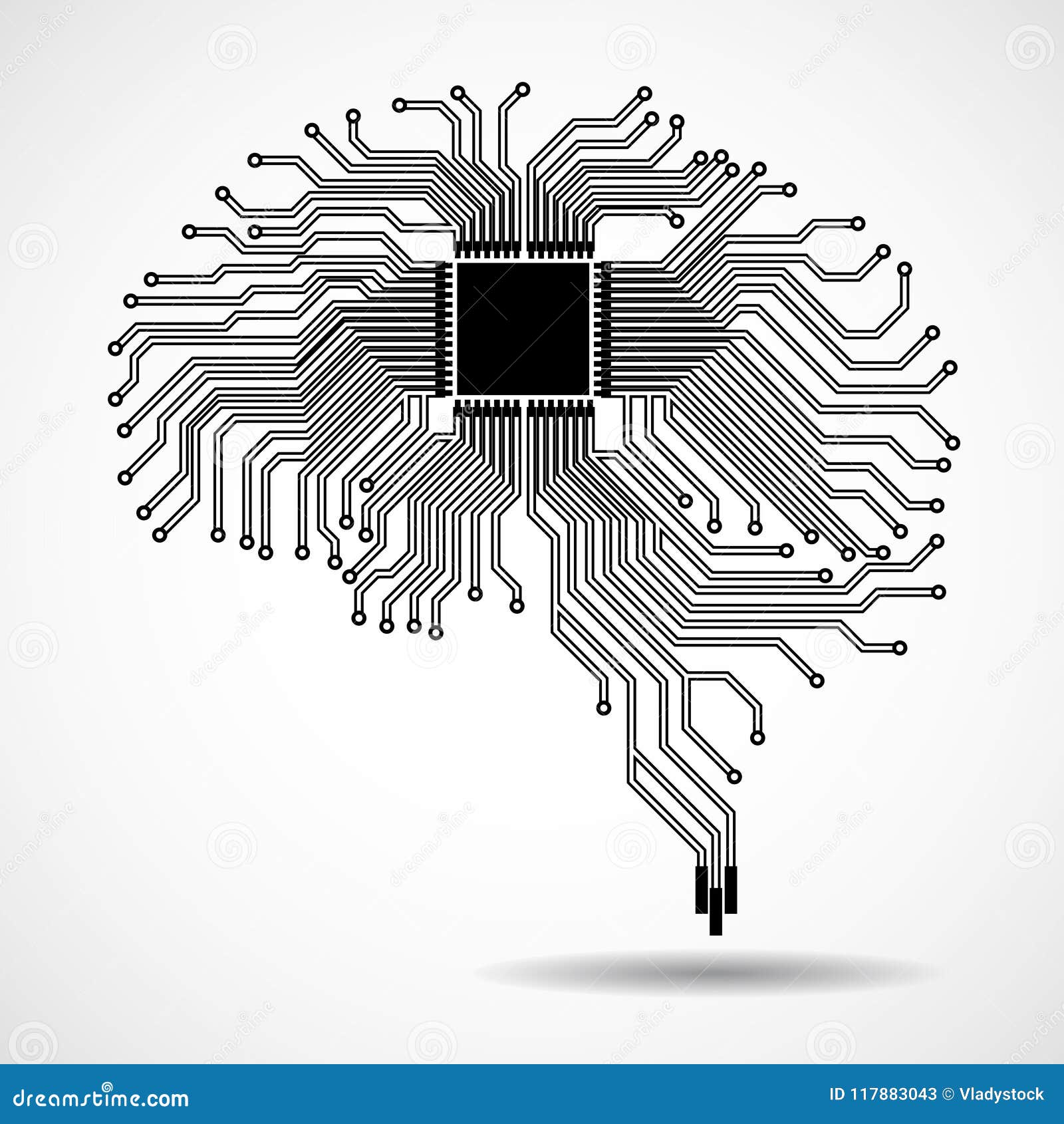 Abstract Technological Brain. Cpu Stock Vector - Illustration of ... Abstract Technological Brain. Cpu Stock Vector - Illustration of ...