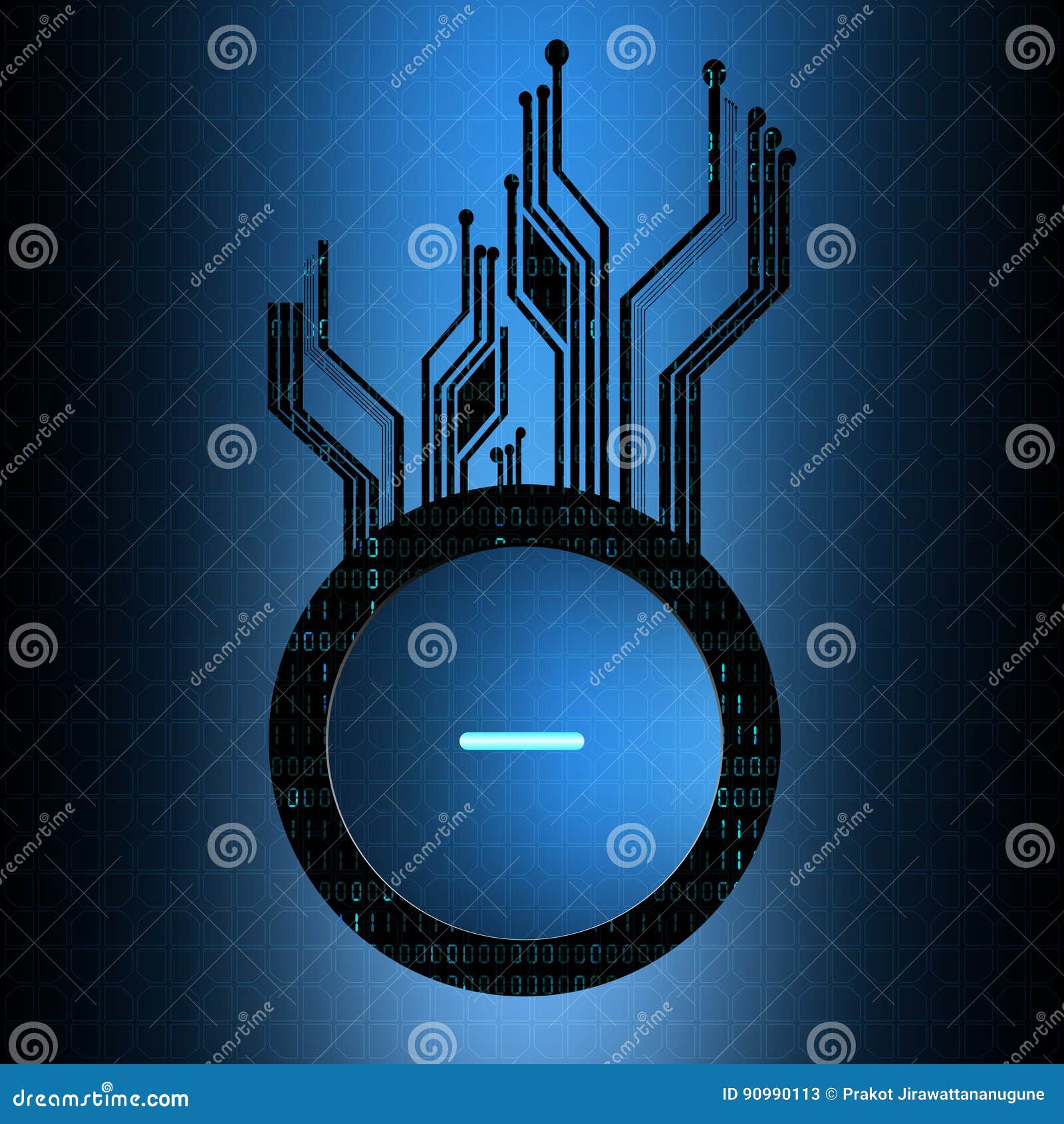 Abstract Technological Circuit Button Vector Background Stock Vector ...