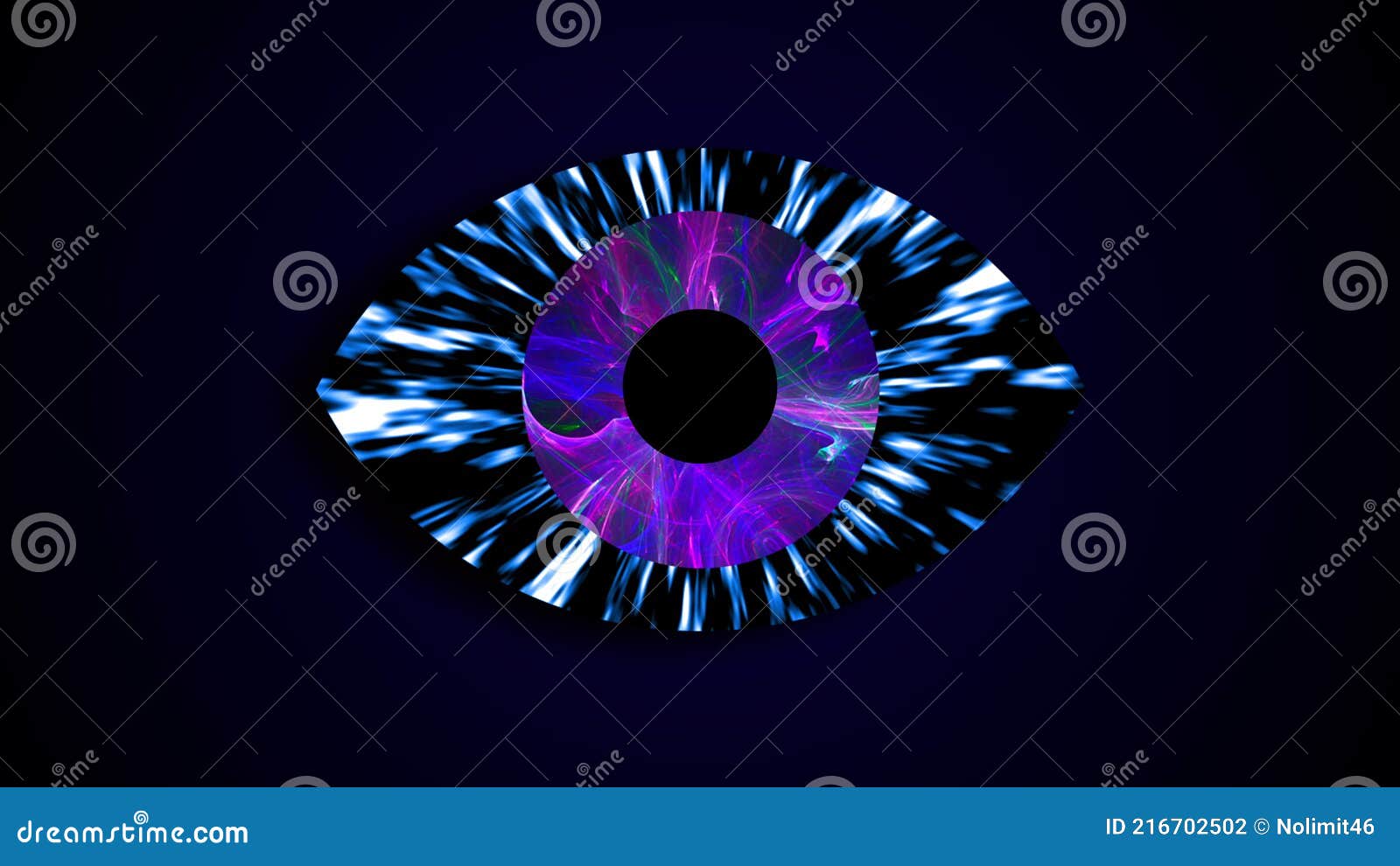 Abstract Technological Eyes with Universe in Pupils, 3D Rendering Stock ...