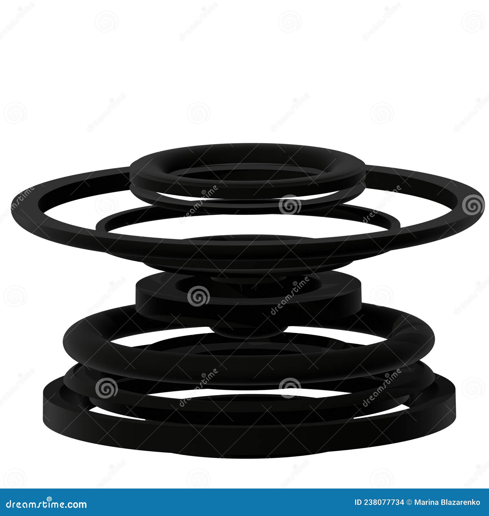 Abstract Technological Figure of Black Color for Design.3d Stock ...