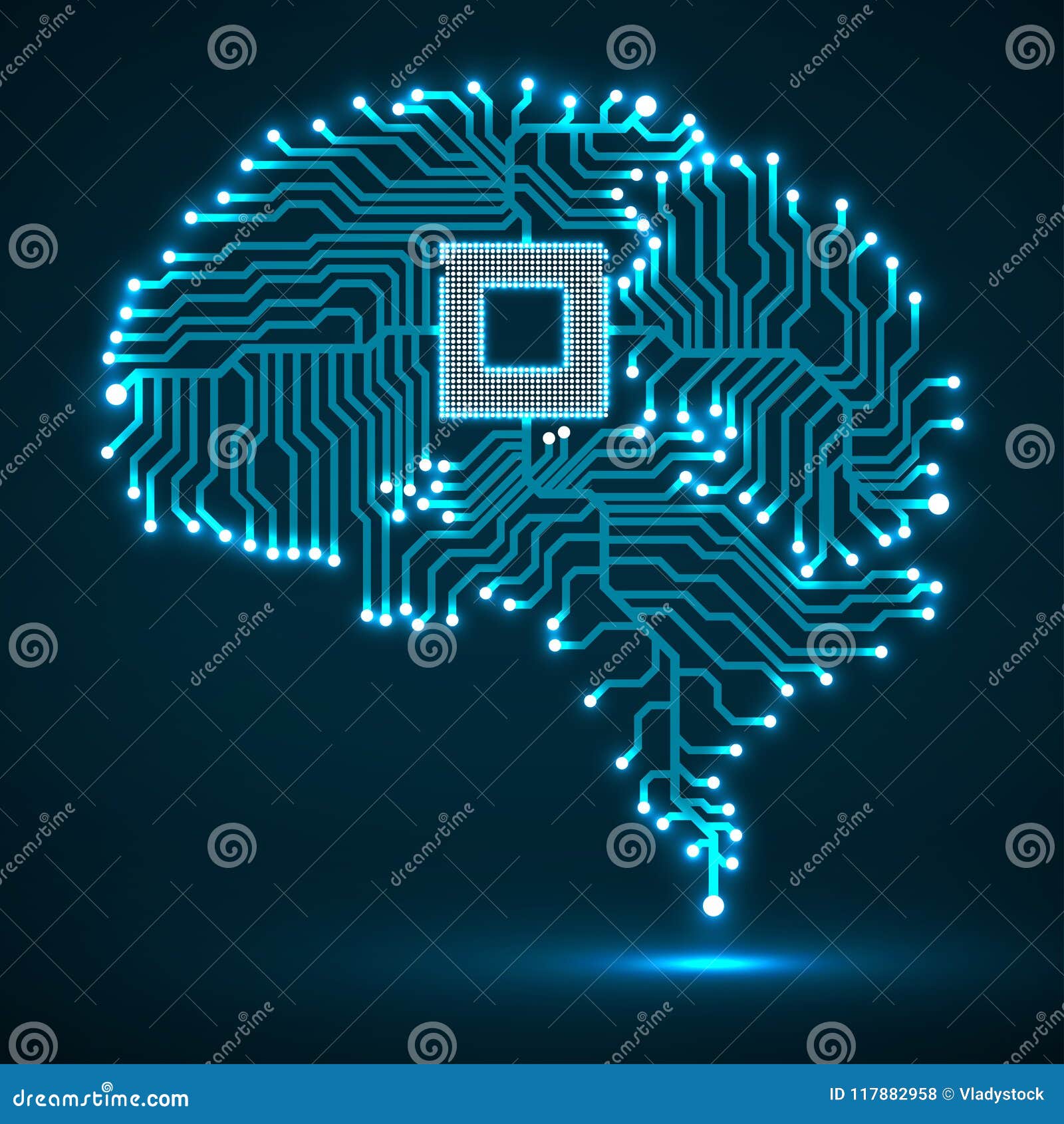 Abstract Technological Glowing Brain Stock Vector - Illustration of ... Abstract Technological Glowing Brain Stock Vector - Illustration of ...