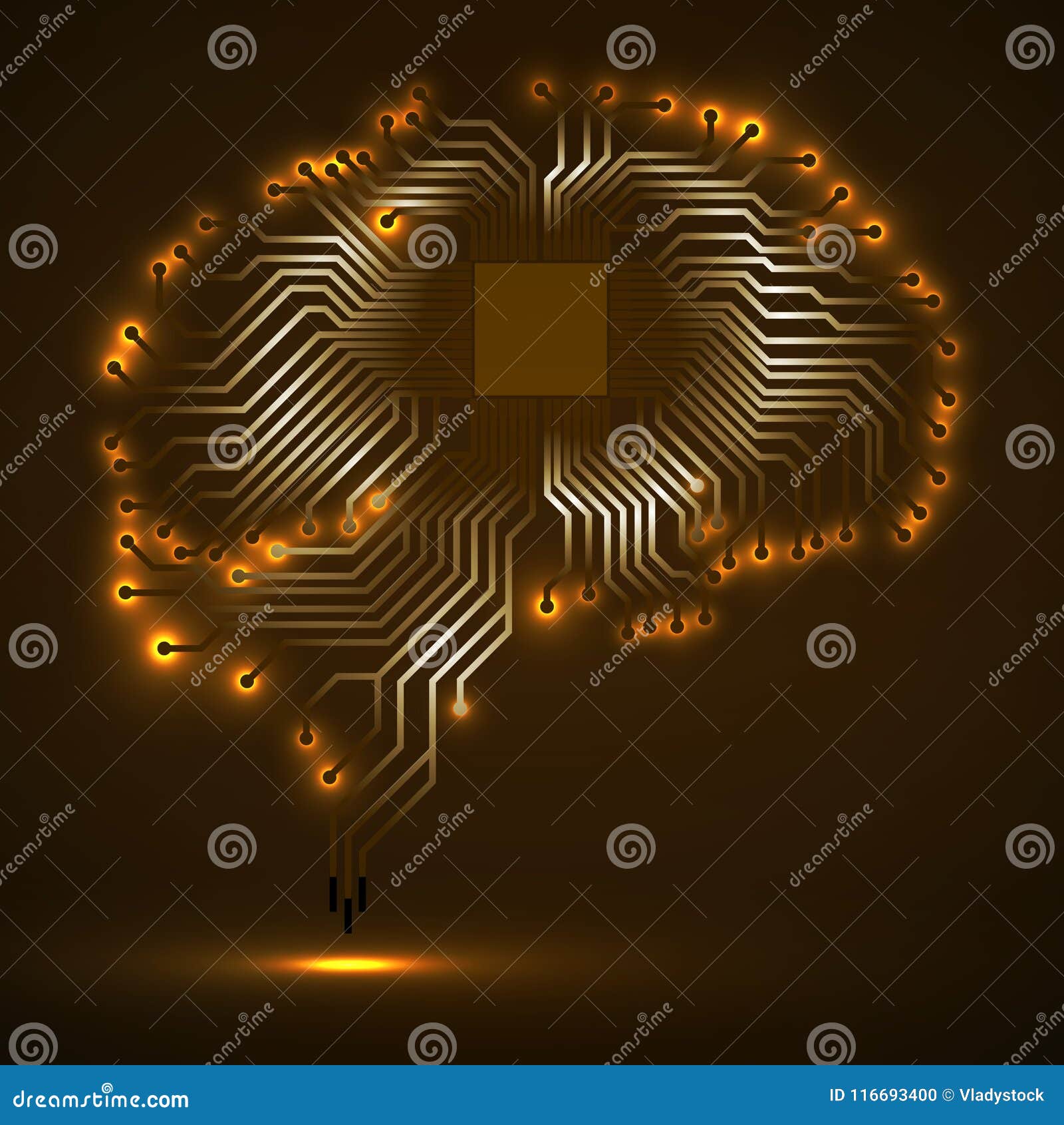 Abstract Technological Glowing Brain. Cpu Stock Vector - Illustration ... Abstract Technological Glowing Brain. Cpu Stock Vector - Illustration ...