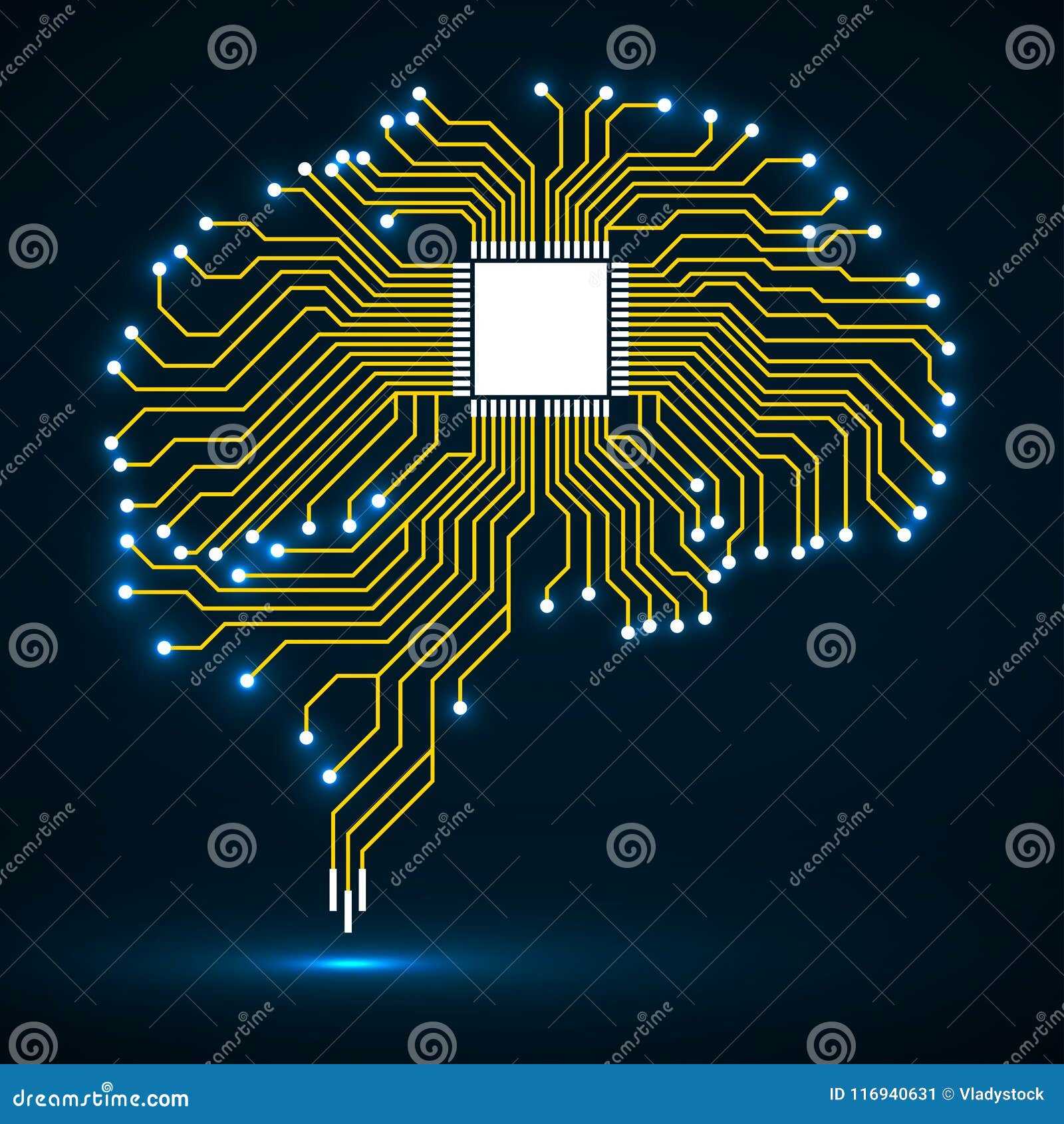 Abstract Technological Glowing Brain. Cpu Stock Vector - Illustration ... Abstract Technological Glowing Brain. Cpu Stock Vector - Illustration ...