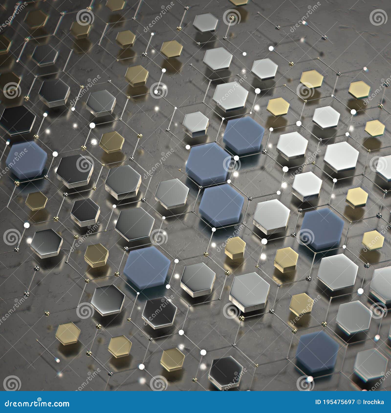 Abstract Technological Hexagonal Background. 3d Stock Illustration ...