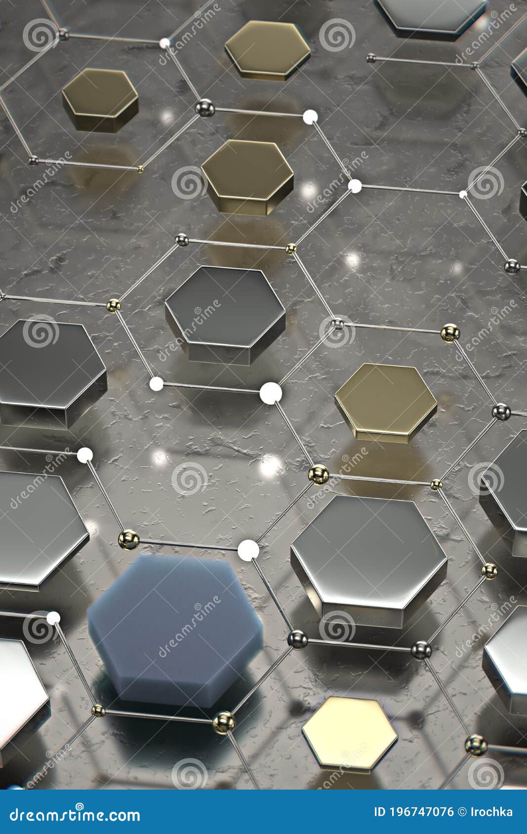Abstract Technological Hexagonal Background. 3d Stock Illustration ...