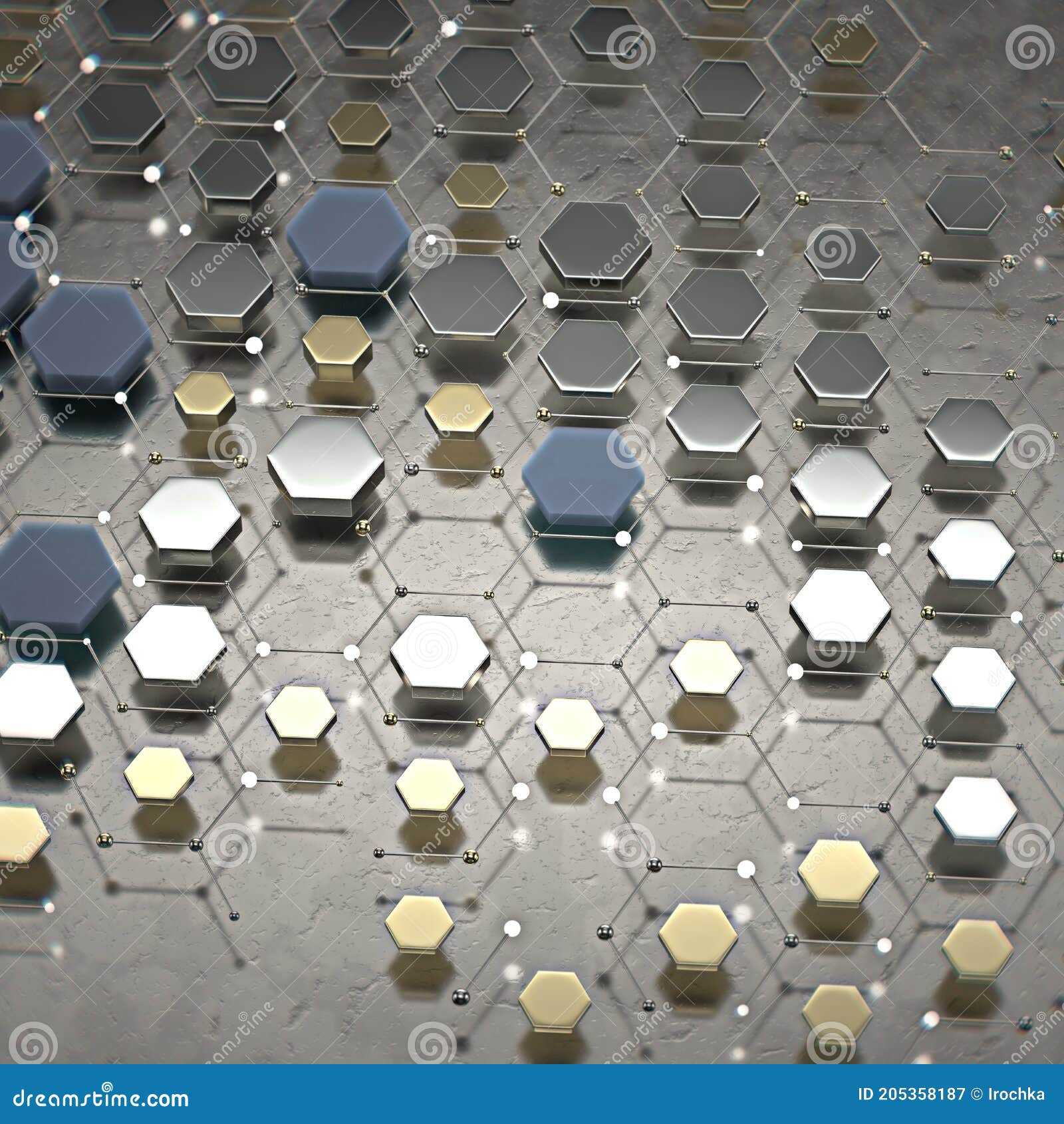 Abstract Technological Hexagonal Background. 3d Stock Illustration ...