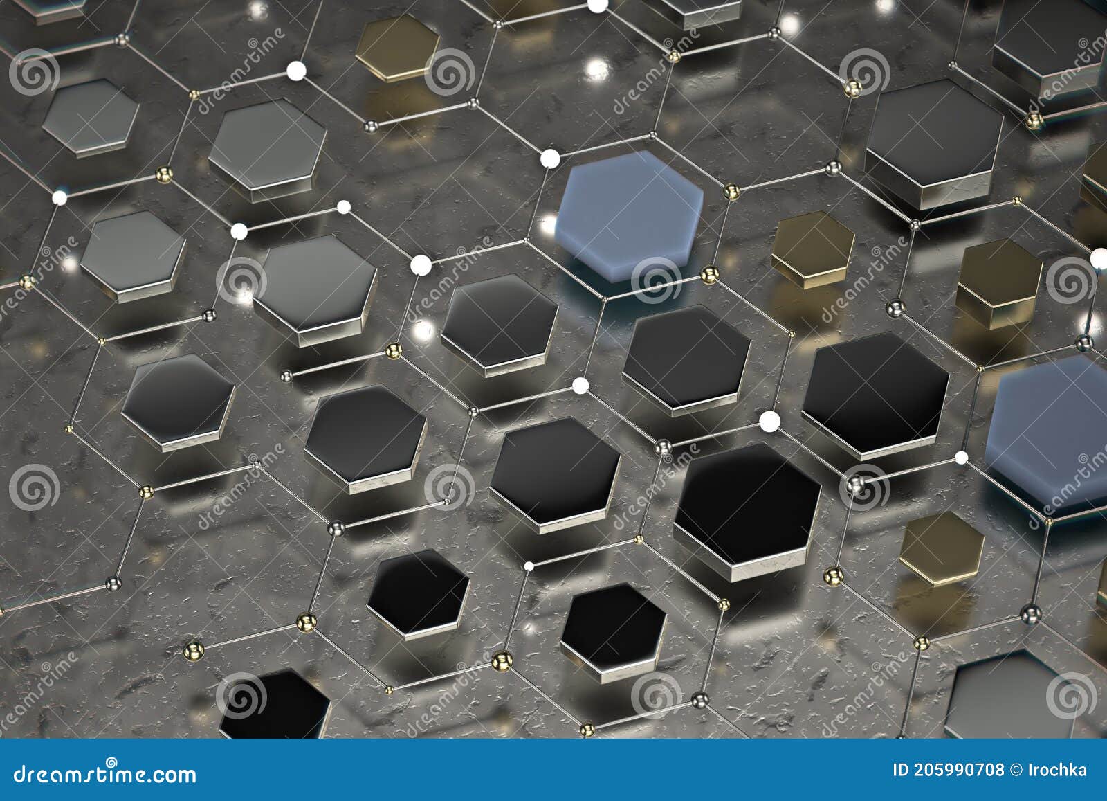 Abstract Technological Hexagonal Background. 3d Stock Illustration ...