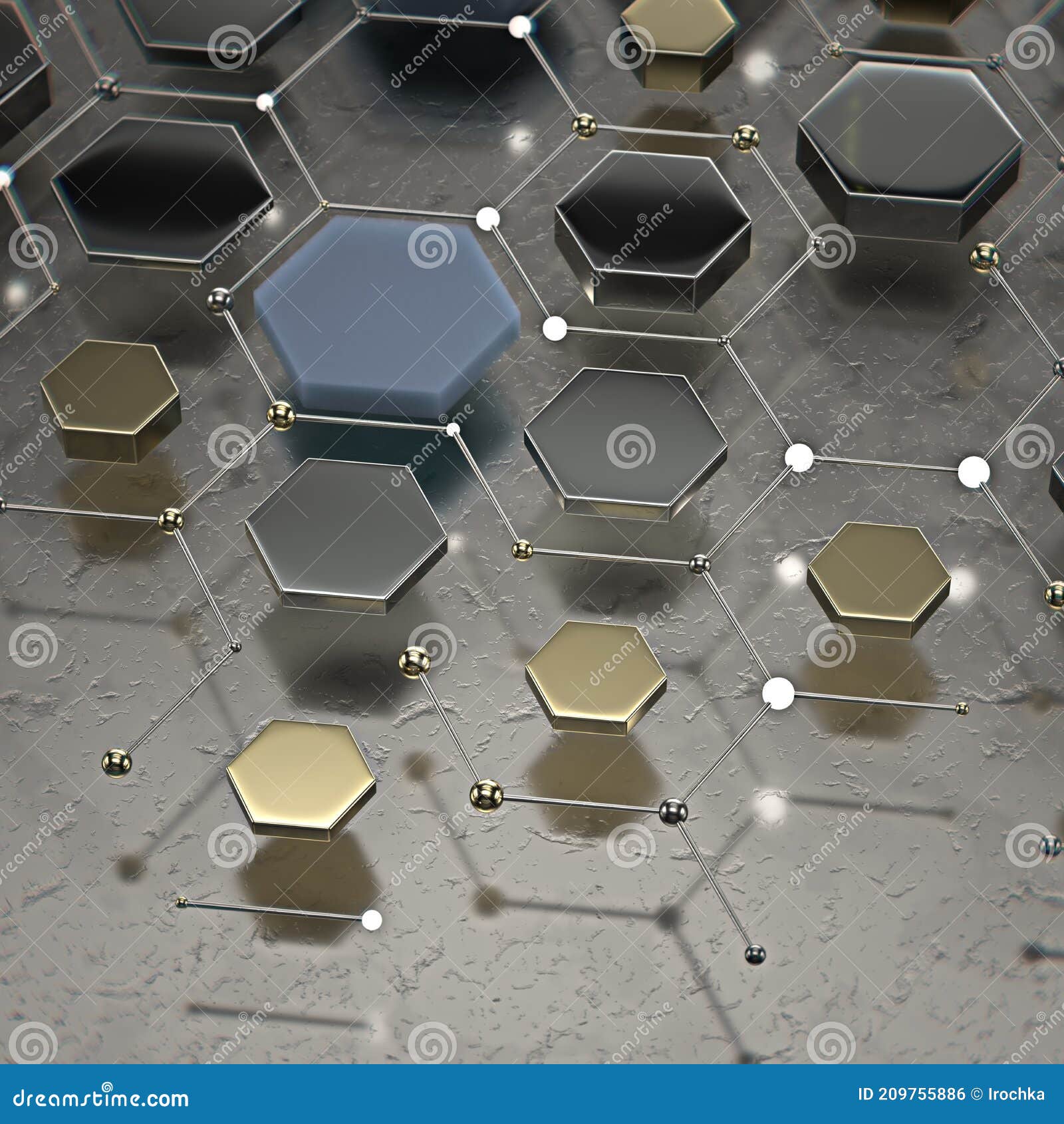 Abstract Technological Hexagonal Background. 3d Stock Illustration ...