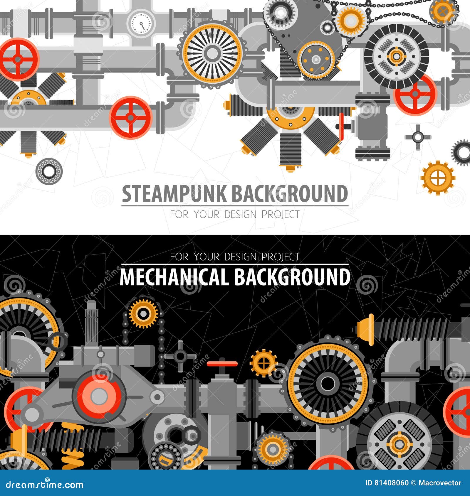 Abstract Technological Horizontal Banners Stock Vector - Illustration ...