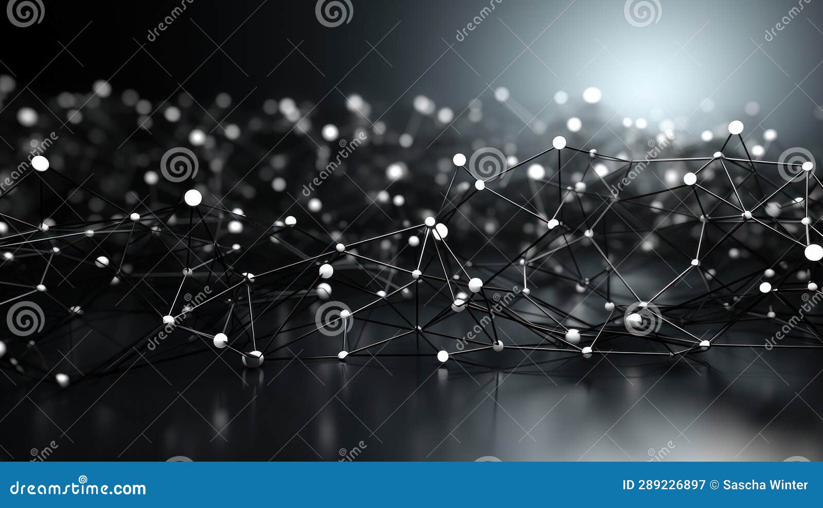 Abstract Technological Network: Geometric Nodes and Shapes Stock Image ...