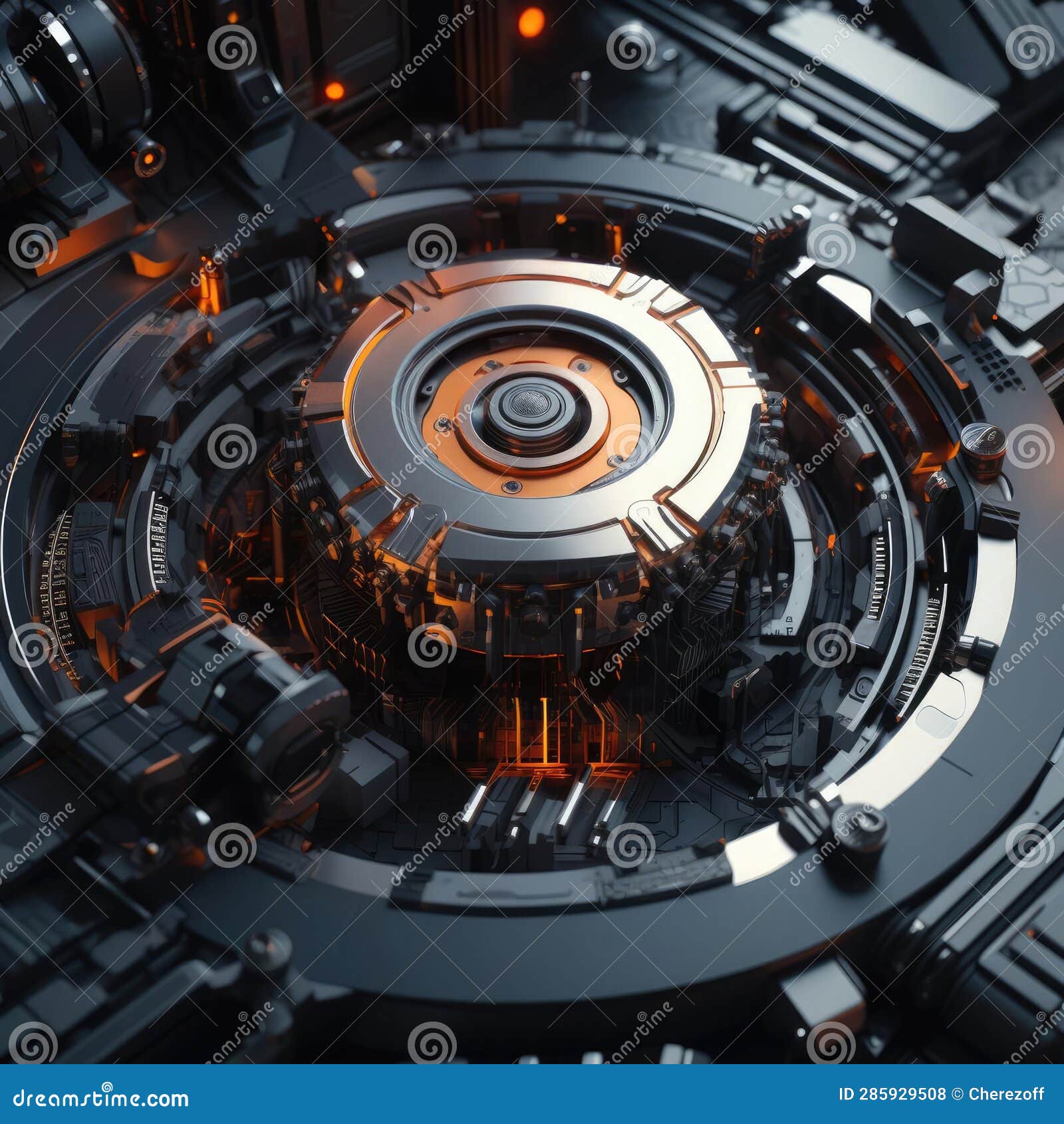 Abstract Technological Object Stock Illustration - Illustration of ...