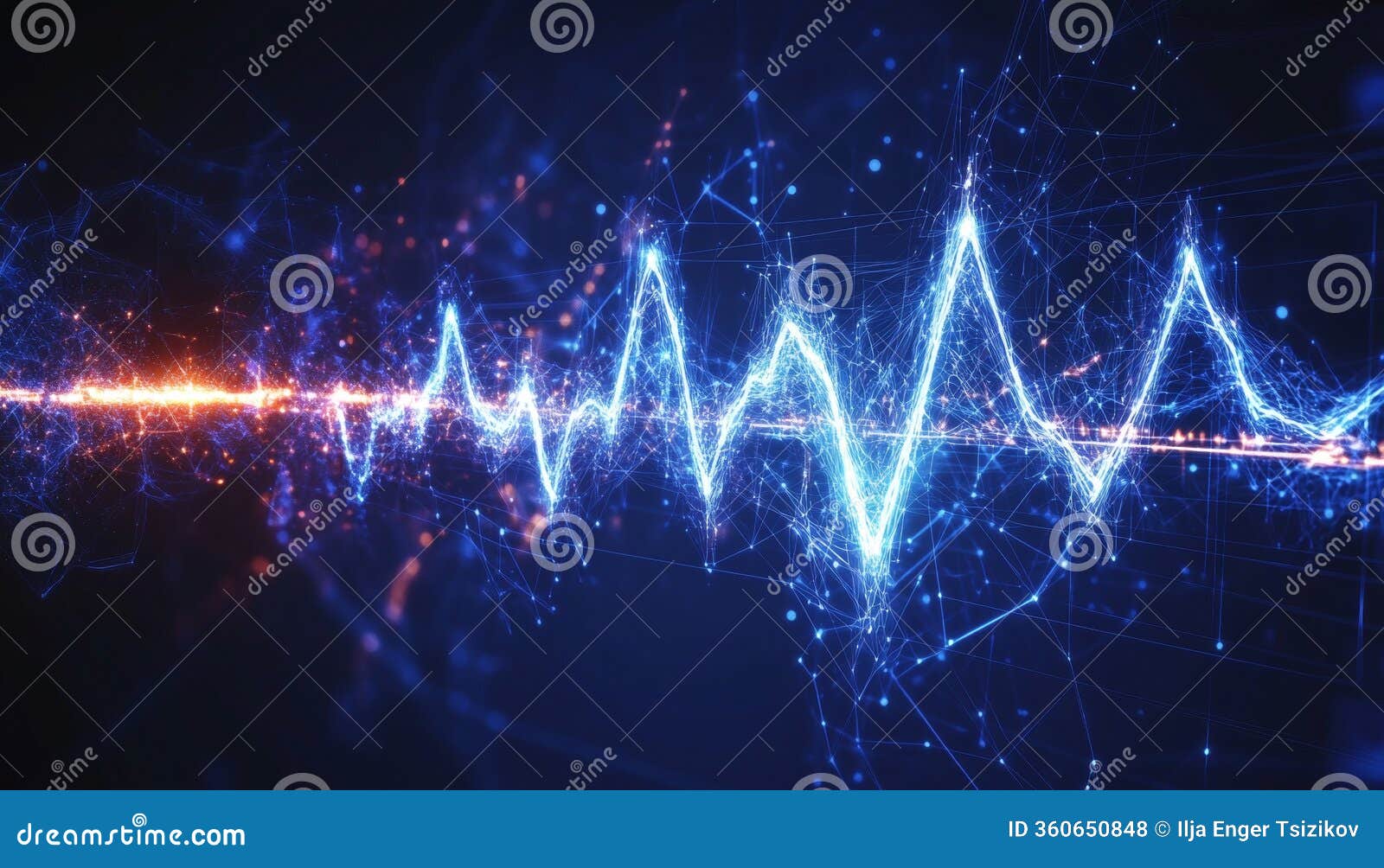Waveform In Blue Background Vector Illustration | CartoonDealer.com ...