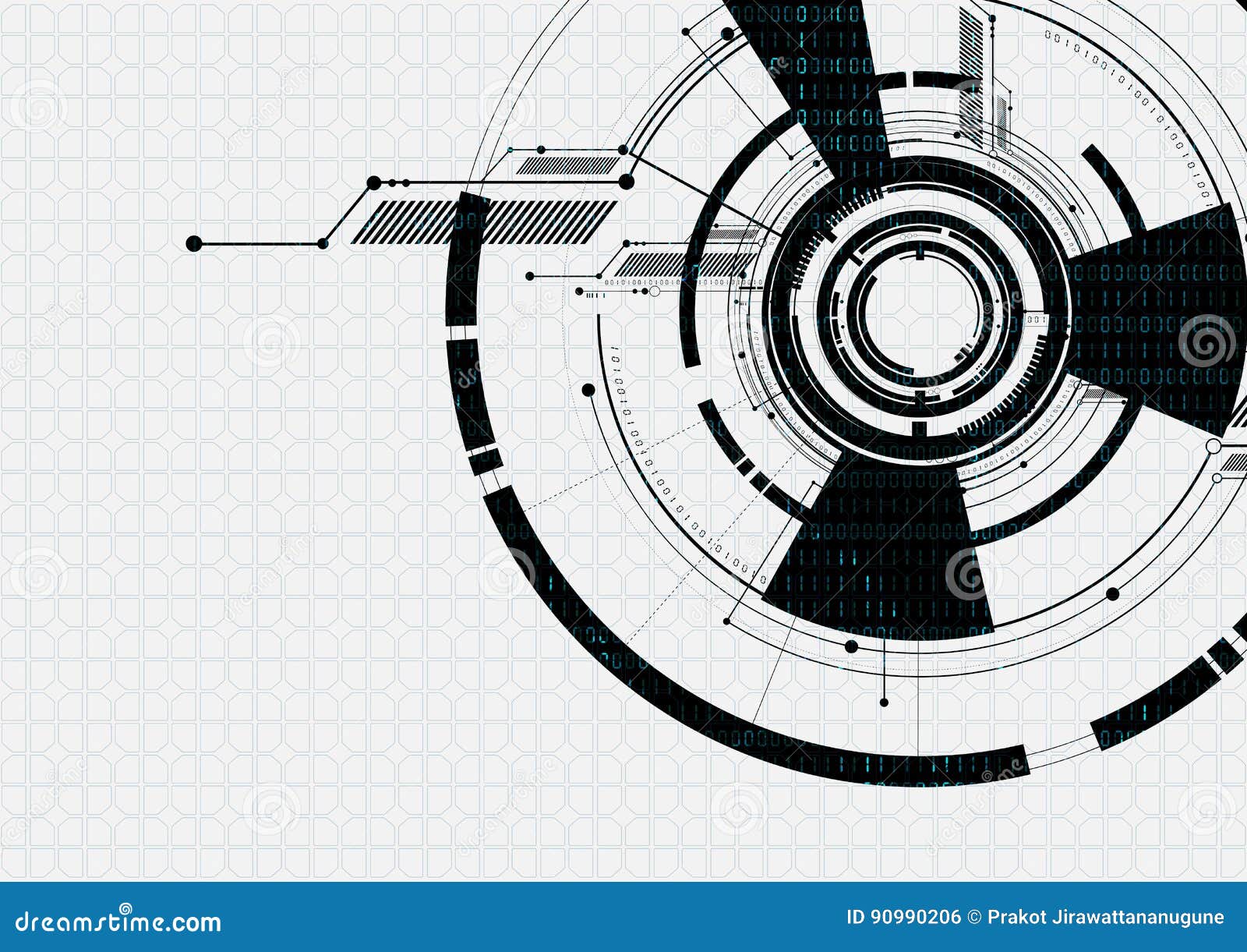 Abstract Technological White Futuristic Interface Vector Background ...