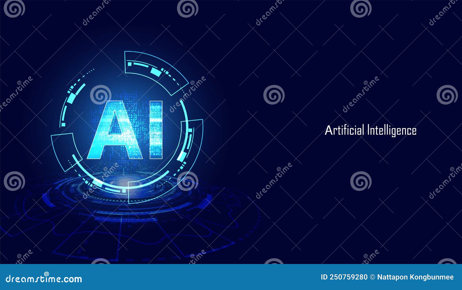 Technology Ai Computing Concept Ai Circle Working Data Of Artificial ...