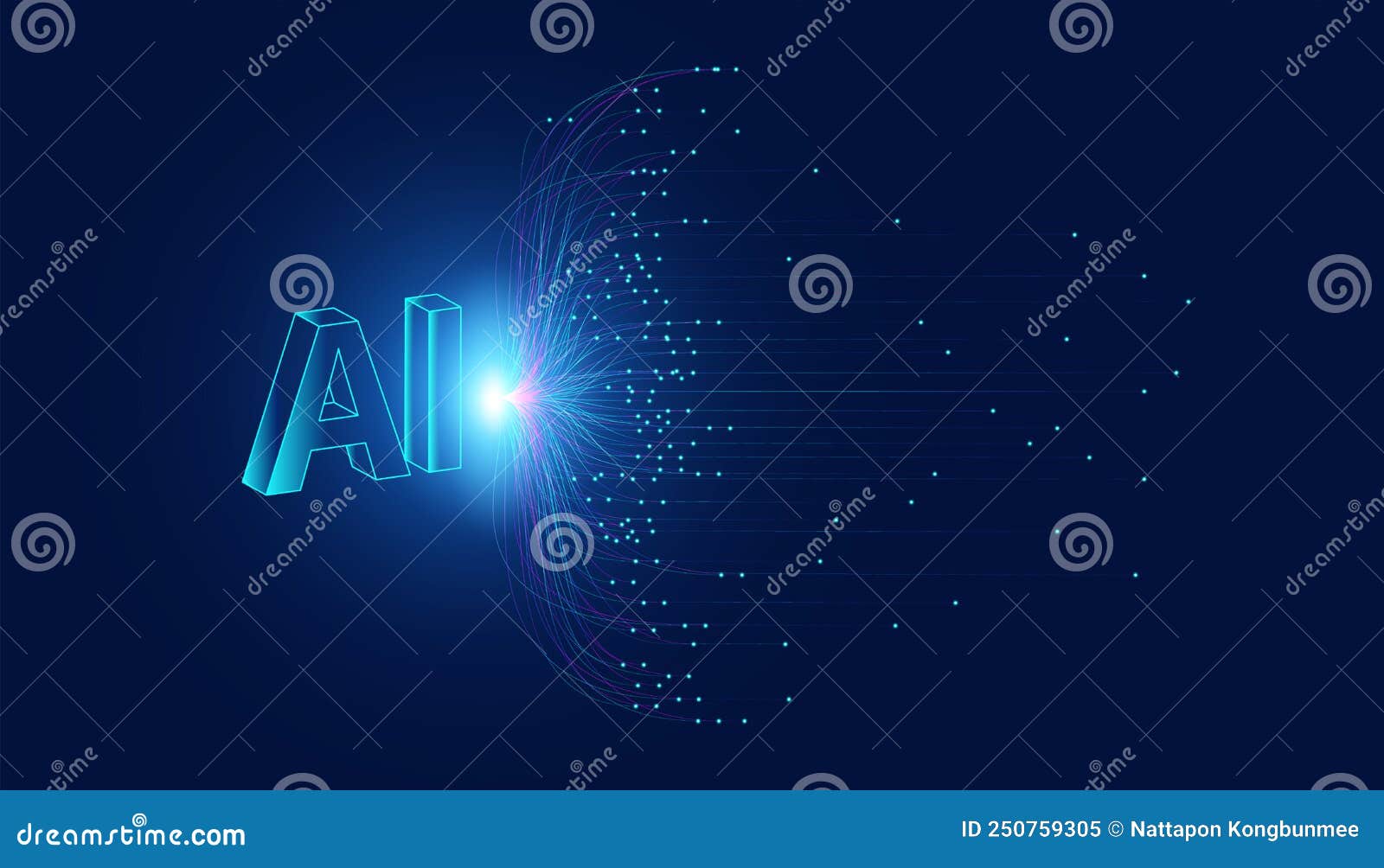 Technology Ai Computing Concept Ai Fiber Working Data of Artificial ...