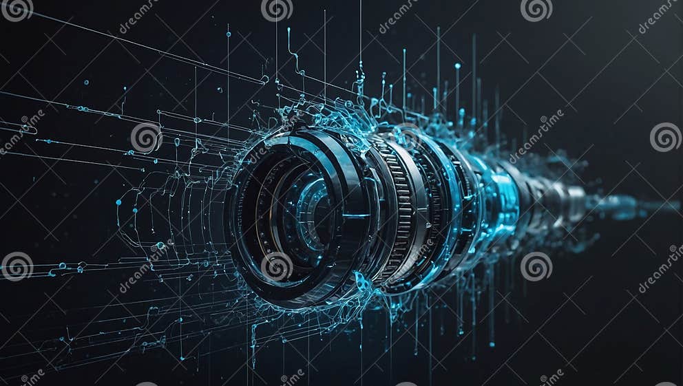 On Abstract Background, a Detailed 3D Model of a New Technological ...