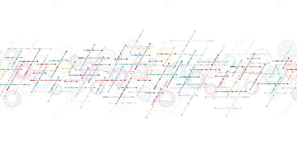 Abstract Technology Background with Arrows and Lines. Concepts and ...