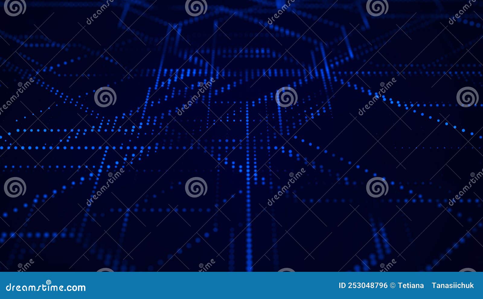 Abstract Technology Background. Big Data Digital Code. Futuristic Dots ...