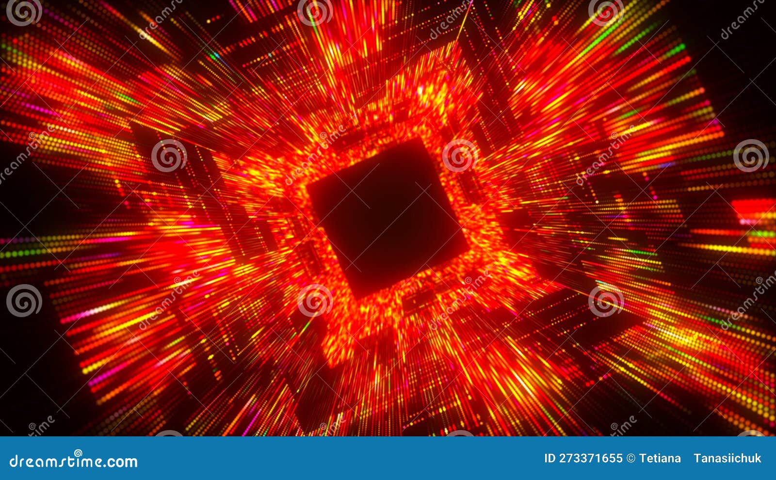 Abstract Technology Background Big Data Digital Code Futuristic Dots Background 3d Rendering
