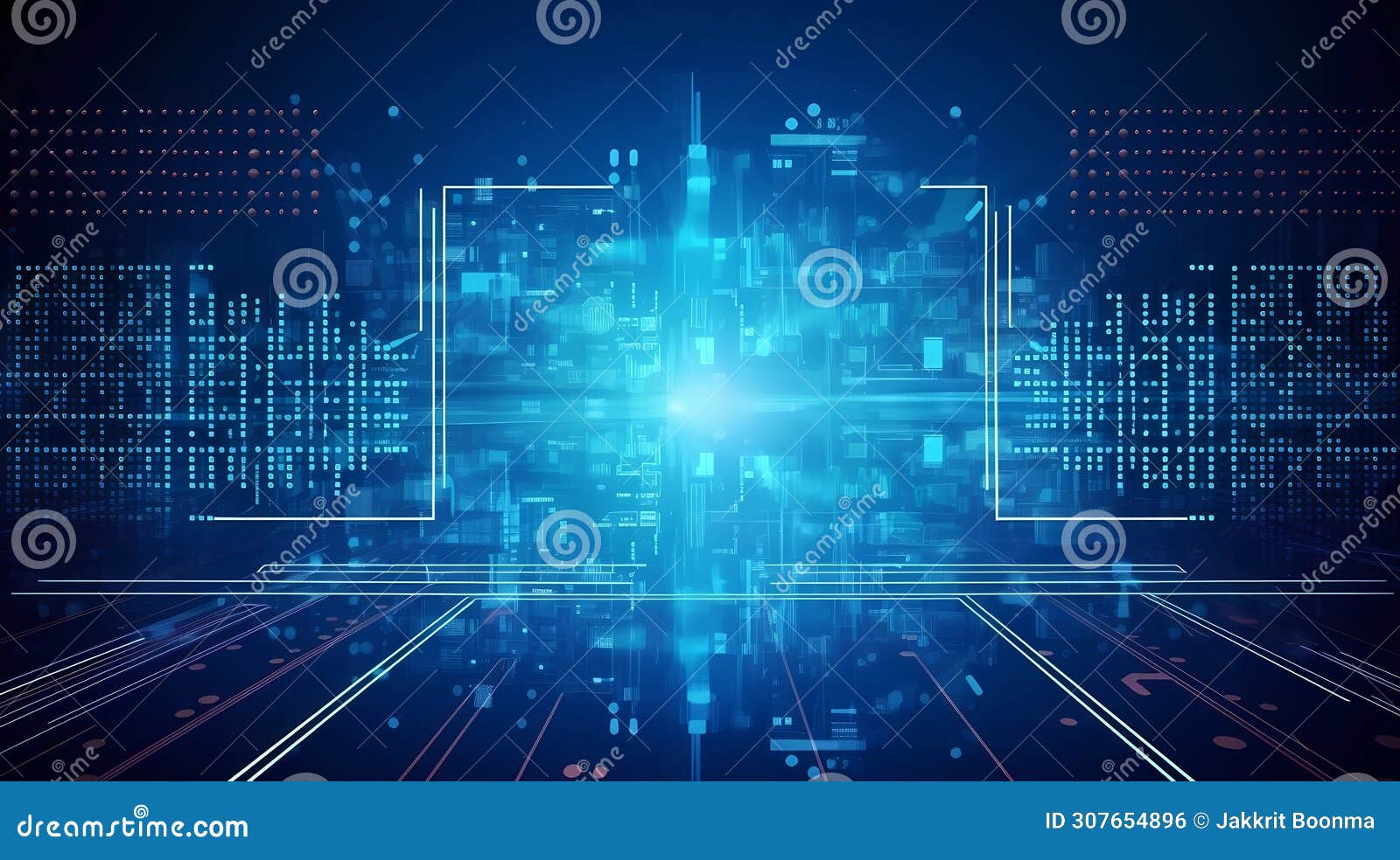 Abstract Technology Background with Binary Code, Big Data Concept, Generative AI Illustrations ...