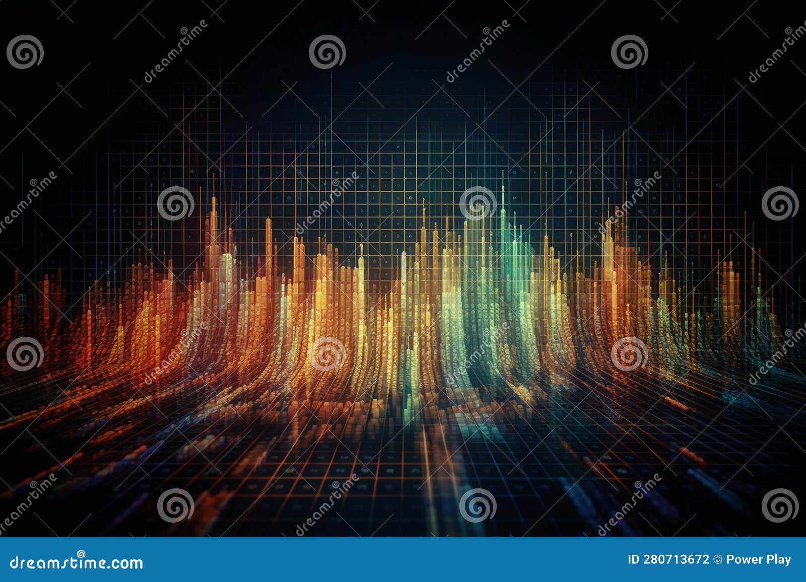 Abstract Technology Background with Binary Code and Grid. 3d Rendering Generative Ai Stock ...