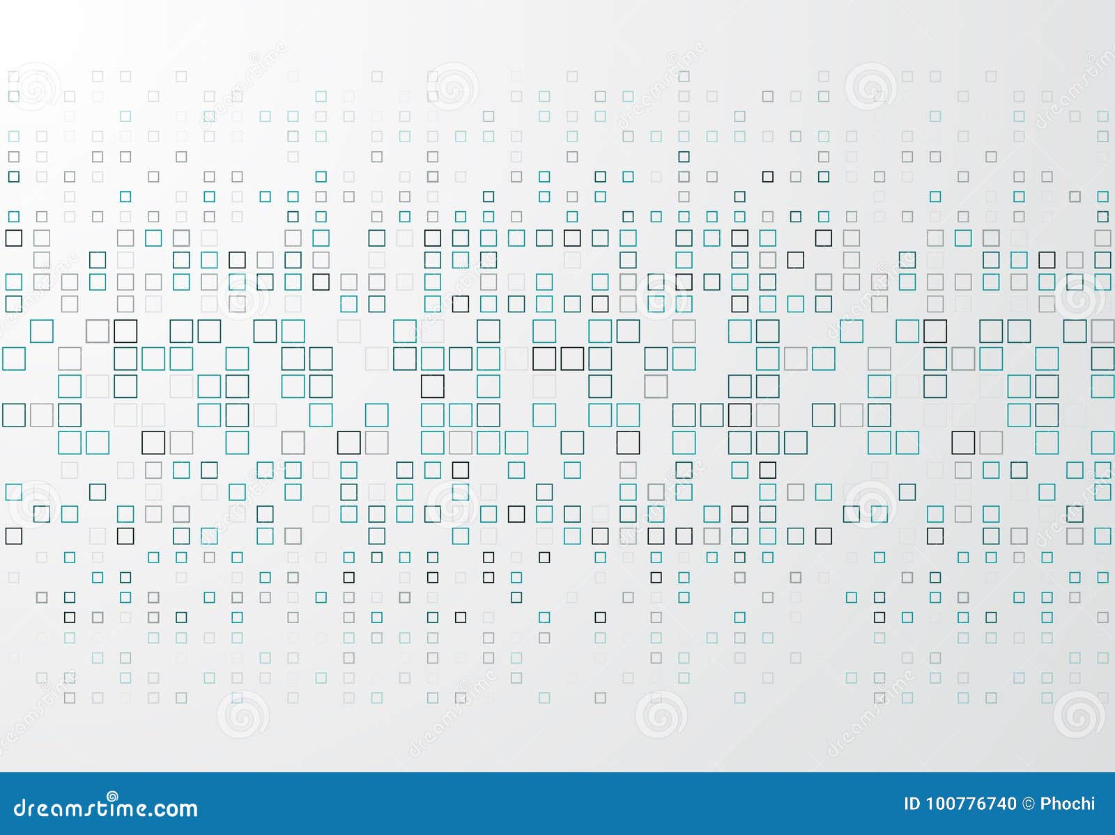 Abstract Technology Background with Blue Border Squares Pattern, Vector ...