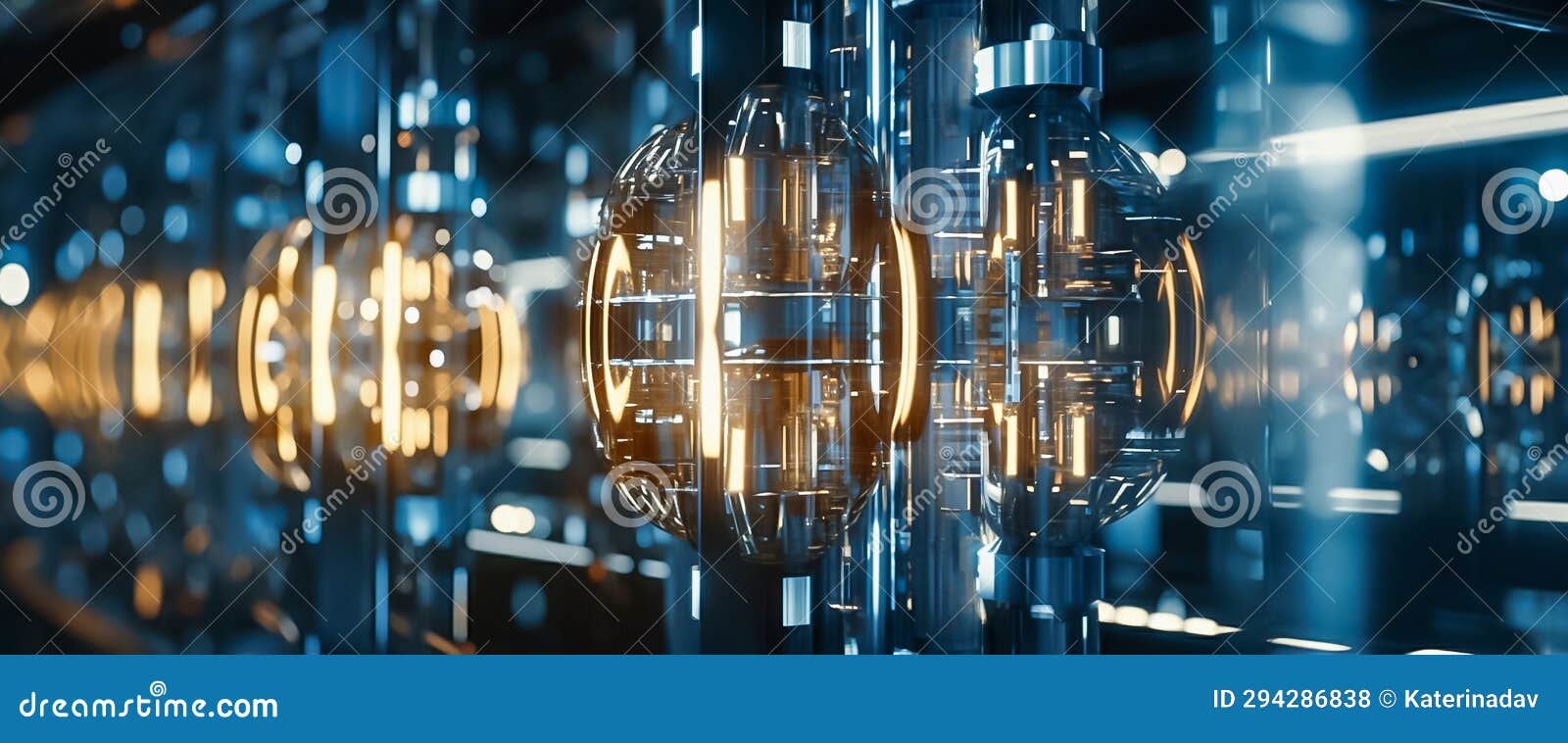 Abstract Technology Background In Blue, Horizontal Blurred Backdrop For ...