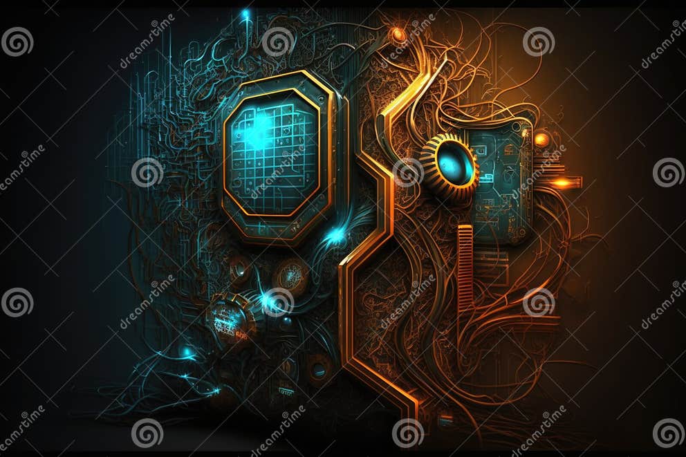 Abstract Technology Background with Circuit Board and High Tech ...