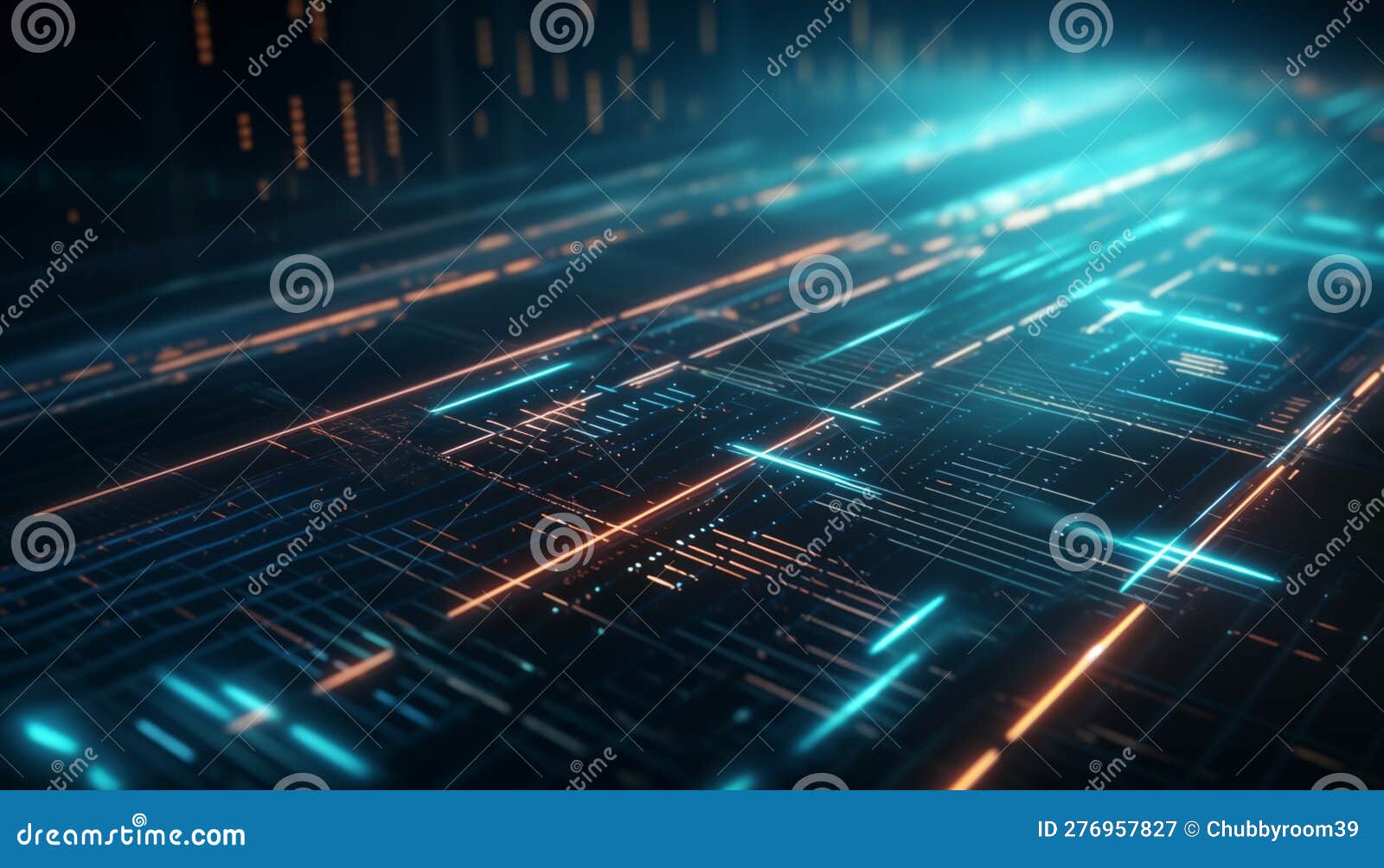 Abstract Technology Background. Circuit Dots, Lines and Binary Data. Generative AI Stock ...