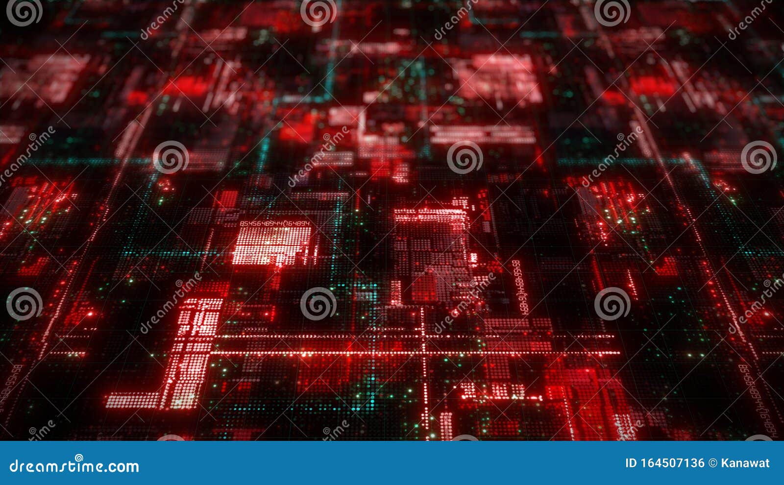 Abstract Technology Background of Circuit Electric Signal and Digital ...