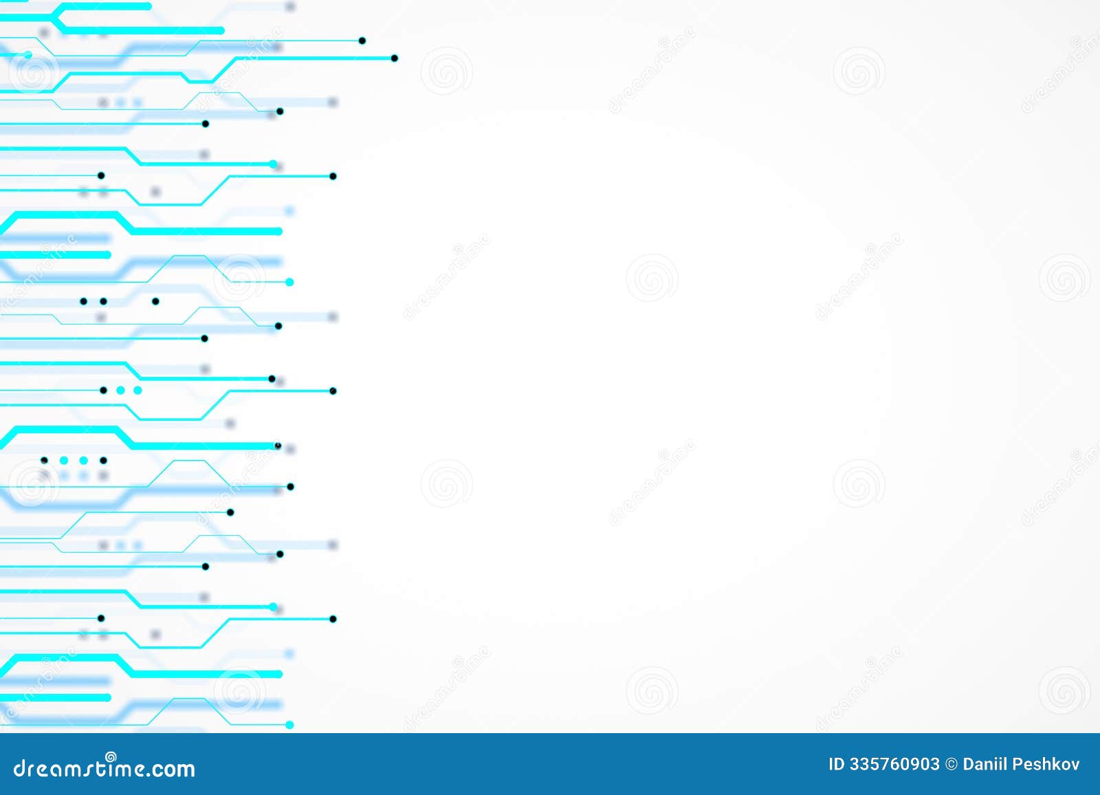 Abstract Technology Background with Circuit Lines on White. 3D ...