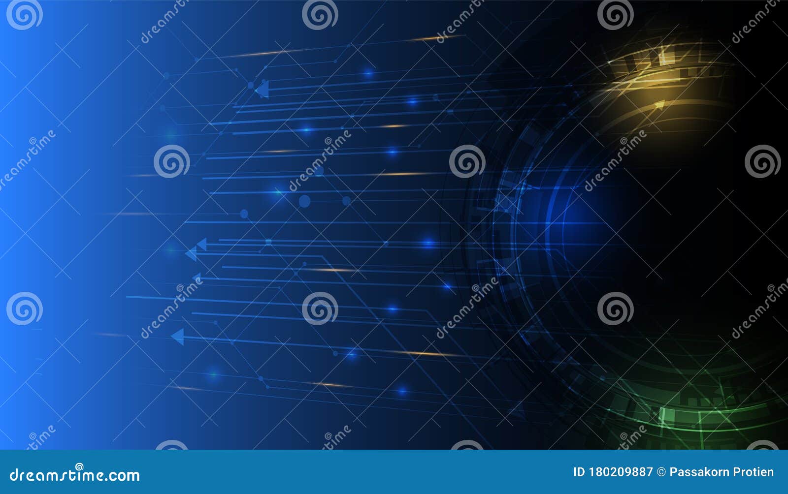 Abstract Blue Hi-tech Technology Background. Stock Vector ...