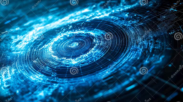 Abstract Technology Background with Circular Shapes Forming a Big Data Vortex Stock Photo ...