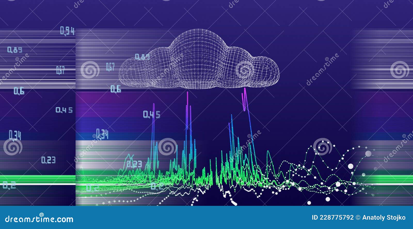 Abstract Technology Background with Cloud Computing Grid Concept with ...